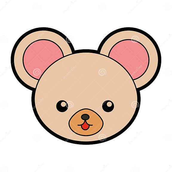 Cute mouse face cartoon stock vector. Illustration of cute - 93407175