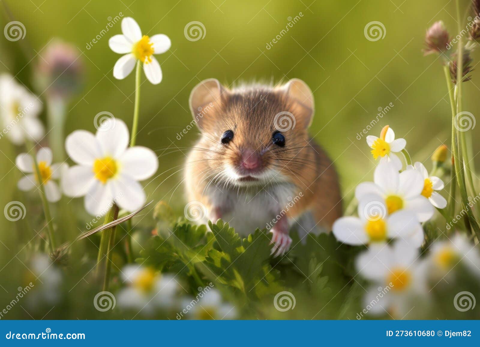 Mouse on Grassland Created with Ai Technology Stock Illustration ...