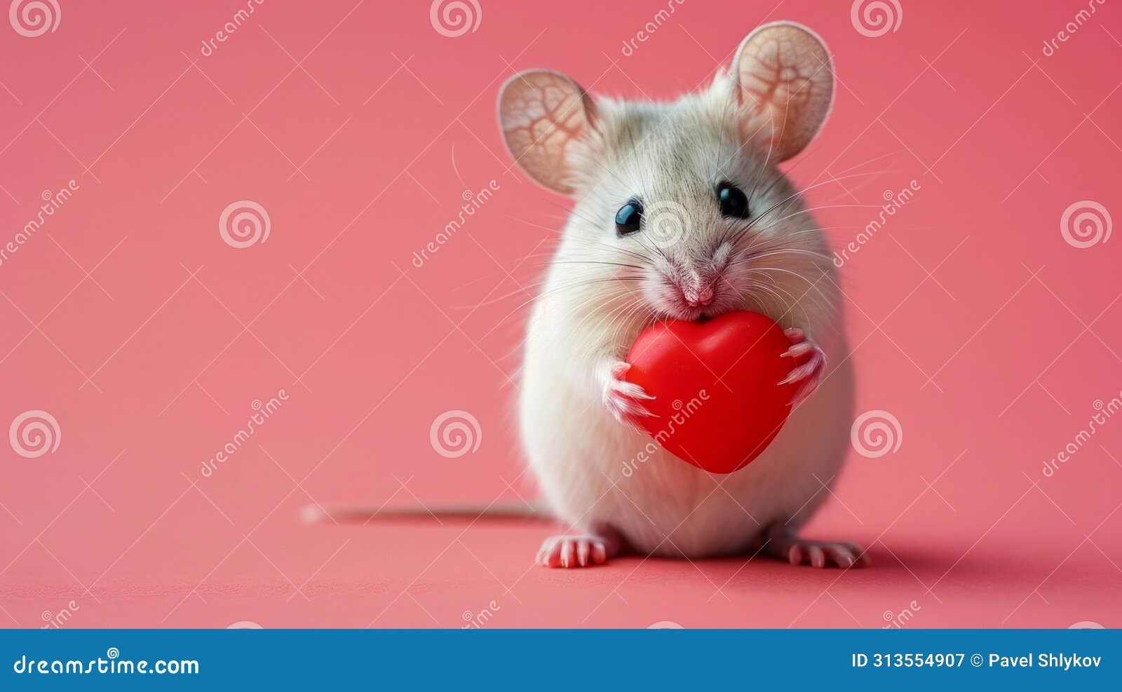Cute Mouse Holding a Big Red Heart Stock Image - Image of feeling ...