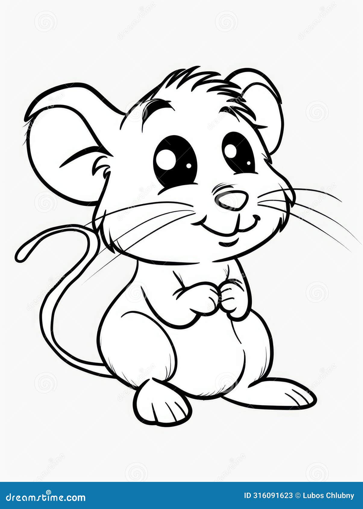 Cute Mouse Illustration, Simple Coloring Book for Kids Stock ...