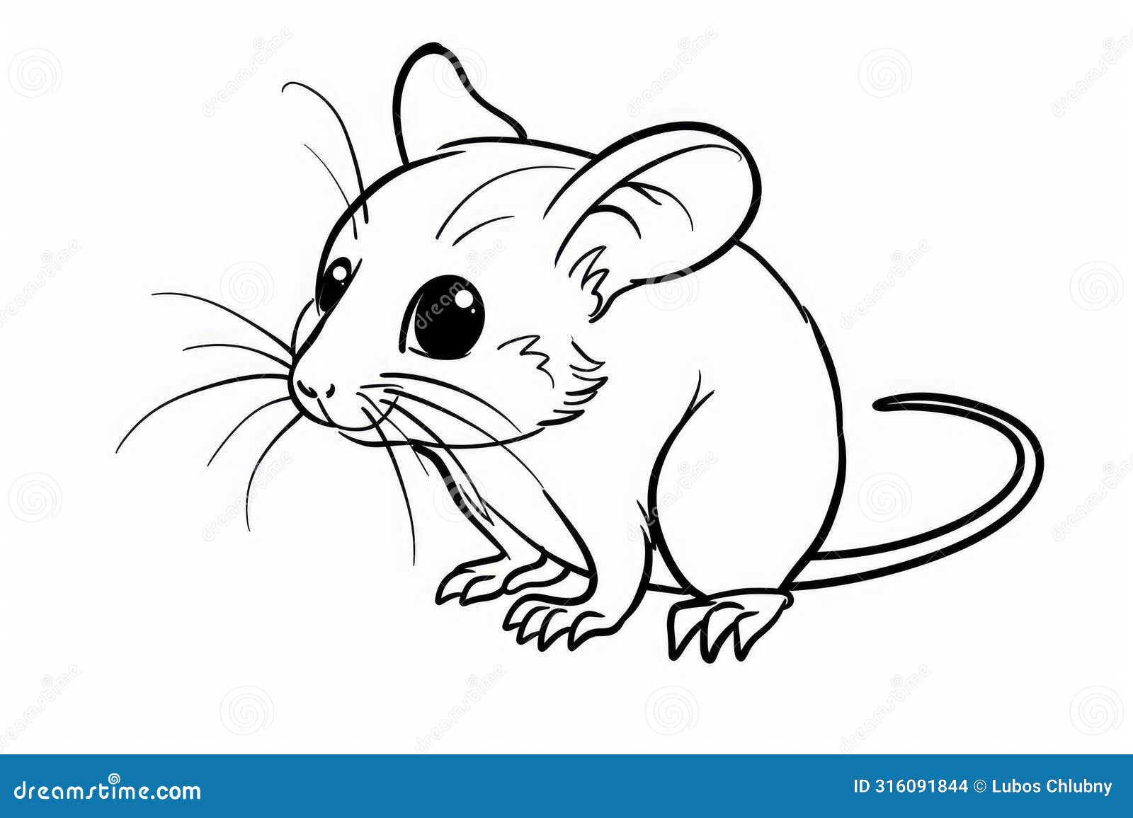Cute Mouse Illustration, Simple Coloring Book for Kids Stock ...