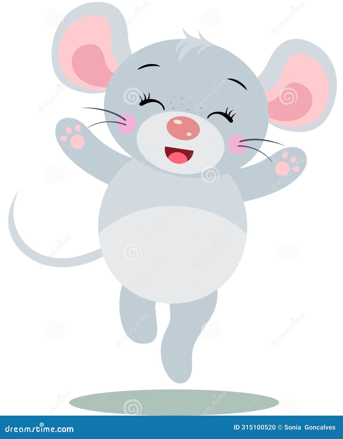 Cute Mouse Laughing Happy Isolated Stock Vector - Illustration of funny ...