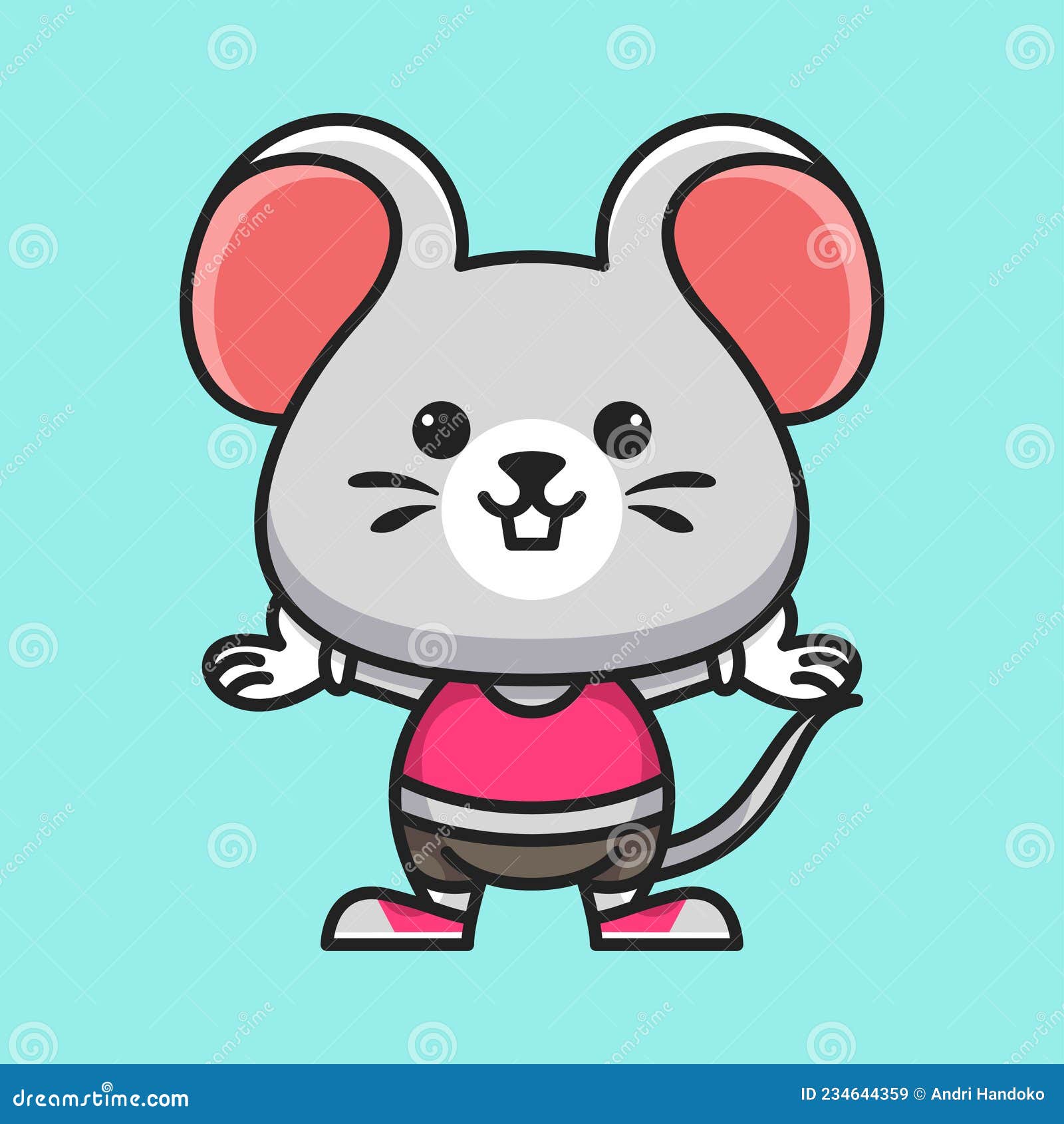CUTE MOUSE MASCOT LOGO stock vector. Illustration of happy - 234644359