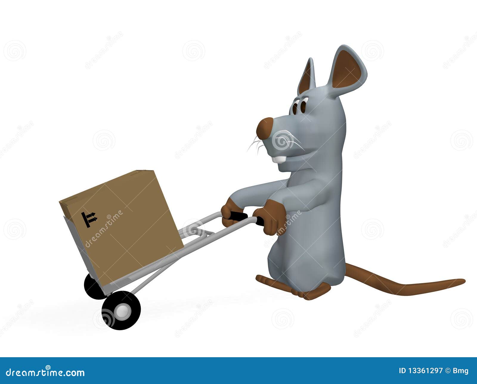 Cute mouse parcel delivery stock illustration. Illustration of ...