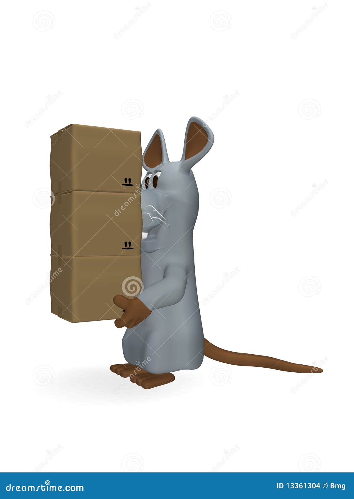 Cute mouse parcel delivery stock illustration. Illustration of concept ...