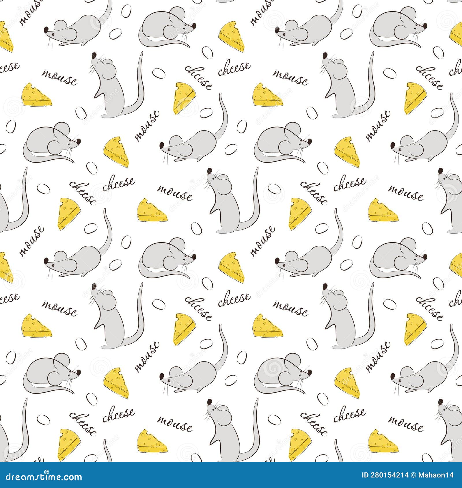 Cute mouse pattern stock vector. Illustration of wallpaper - 280154214