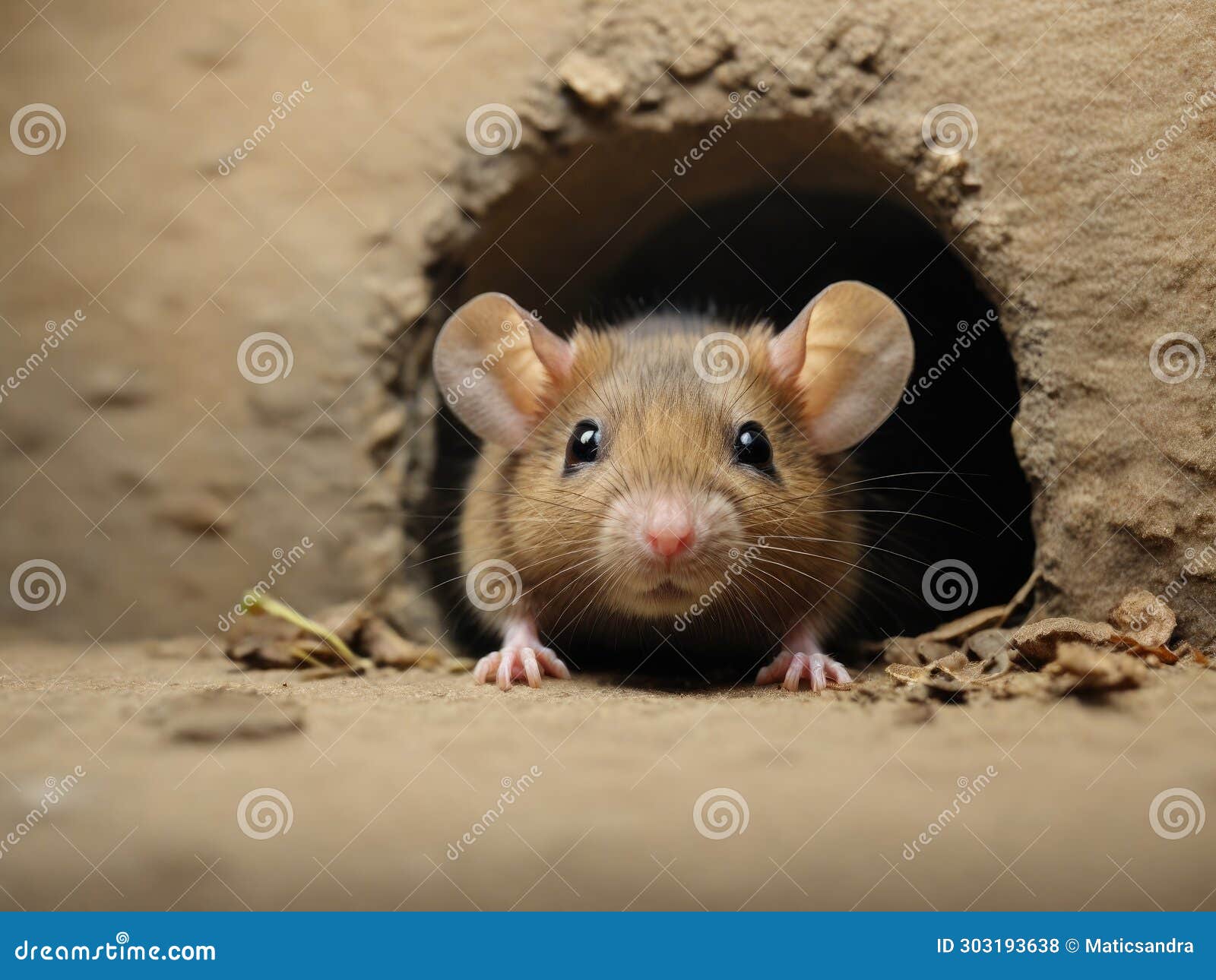 Mouse Peeking Out of a Hole in the Wall. Generated with AI Stock ...