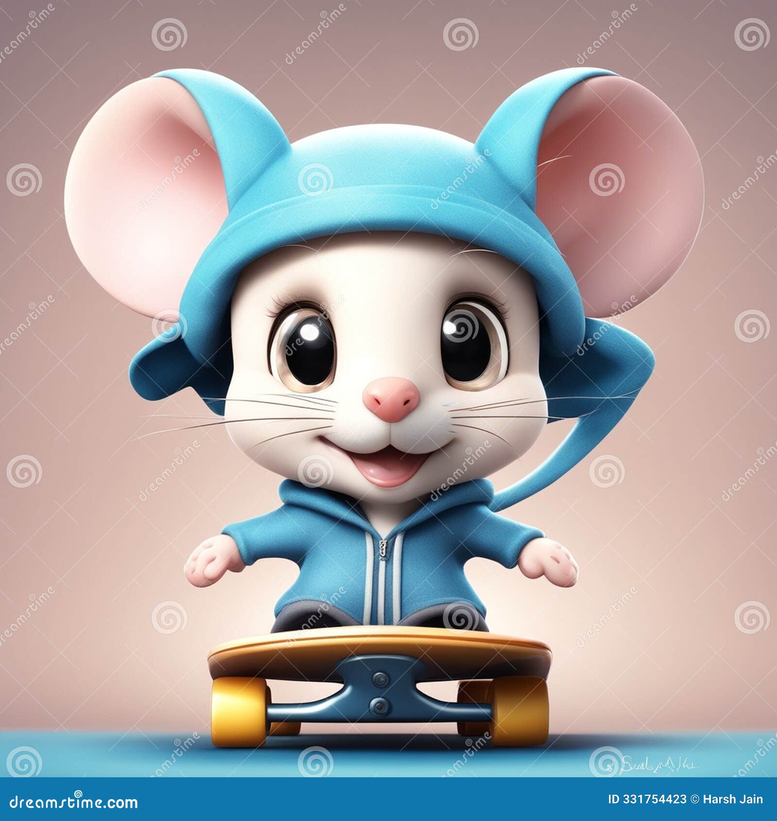Cute Mouse Playing Skateboard Cartoon Vector Icon Illustration Stock ...