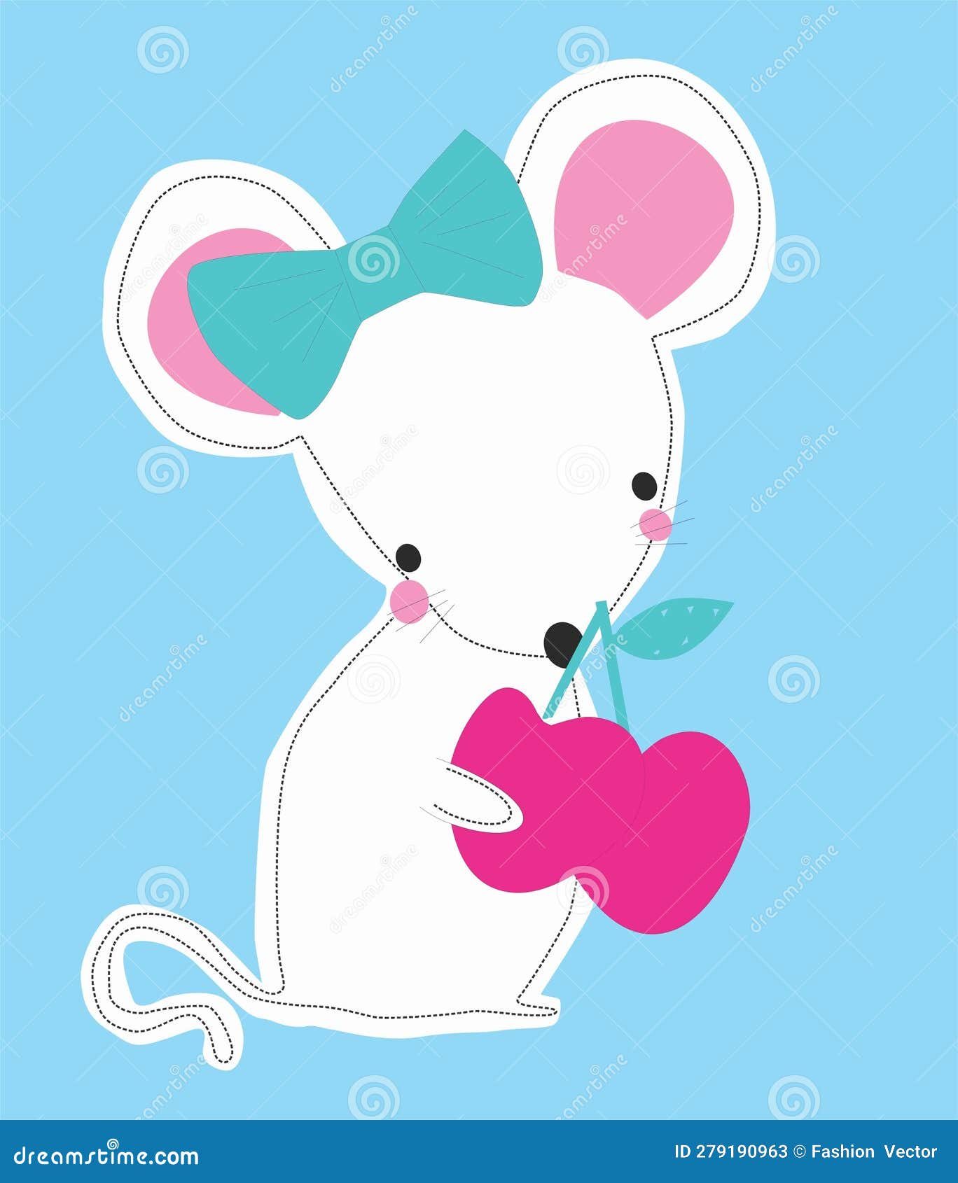 Cute Mouse Print Vector Art Stock Vector - Illustration of mouse ...