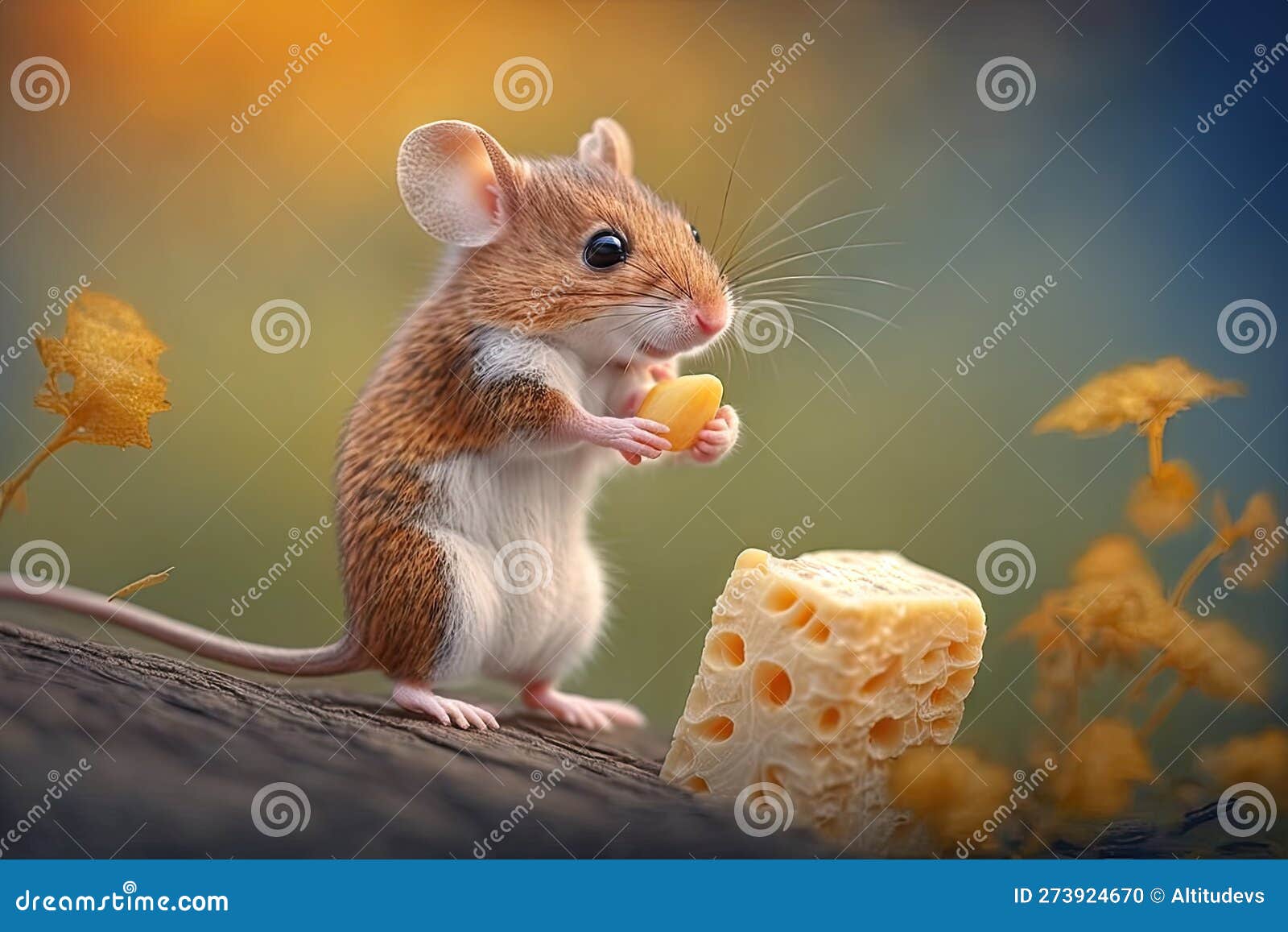 Cute Mouse Reaching for Cheese with Its Tiny Paw Stock Photo - Image of ...