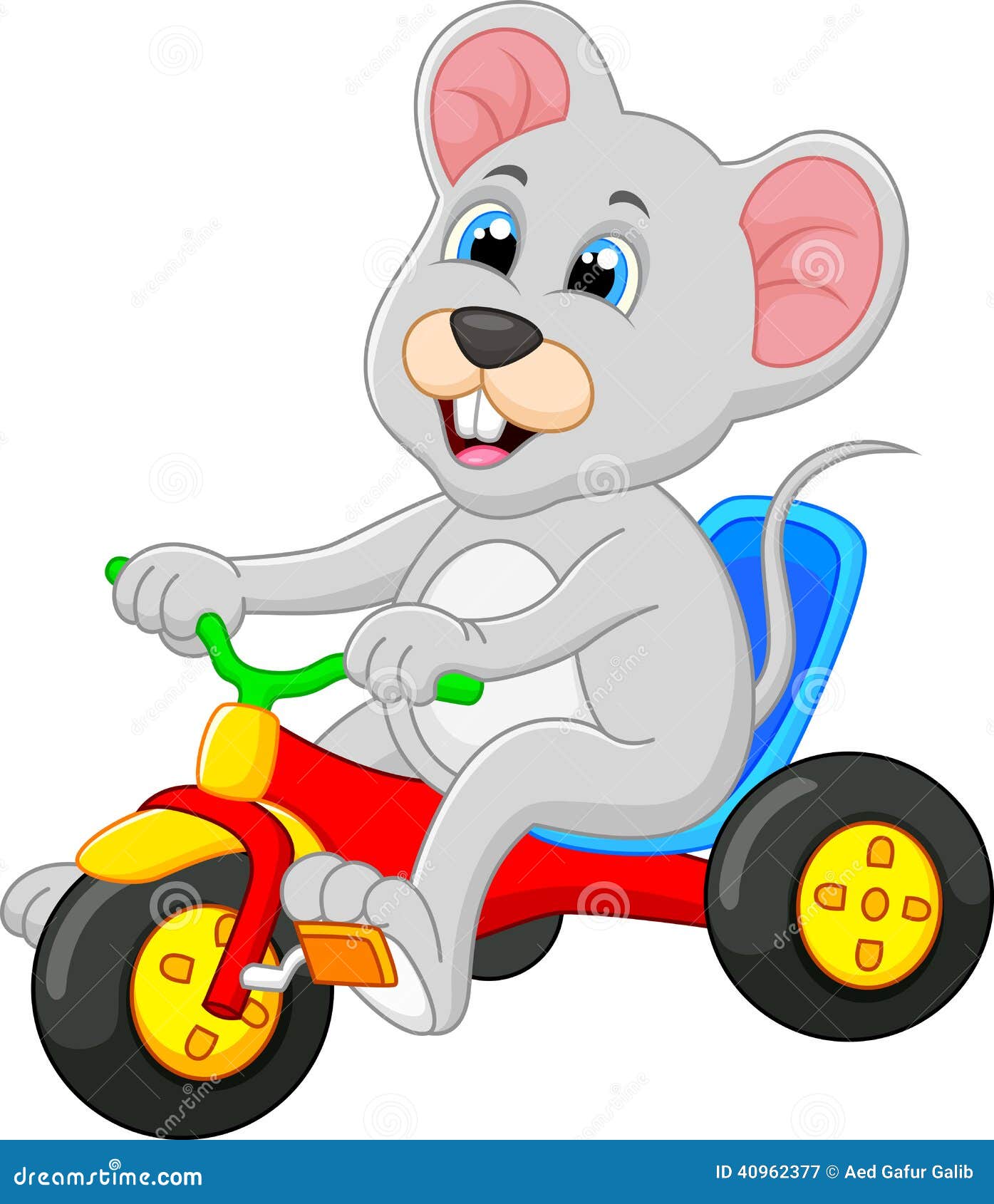 Cute mouse riding bicycle stock vector. Illustration of ride - 40962377