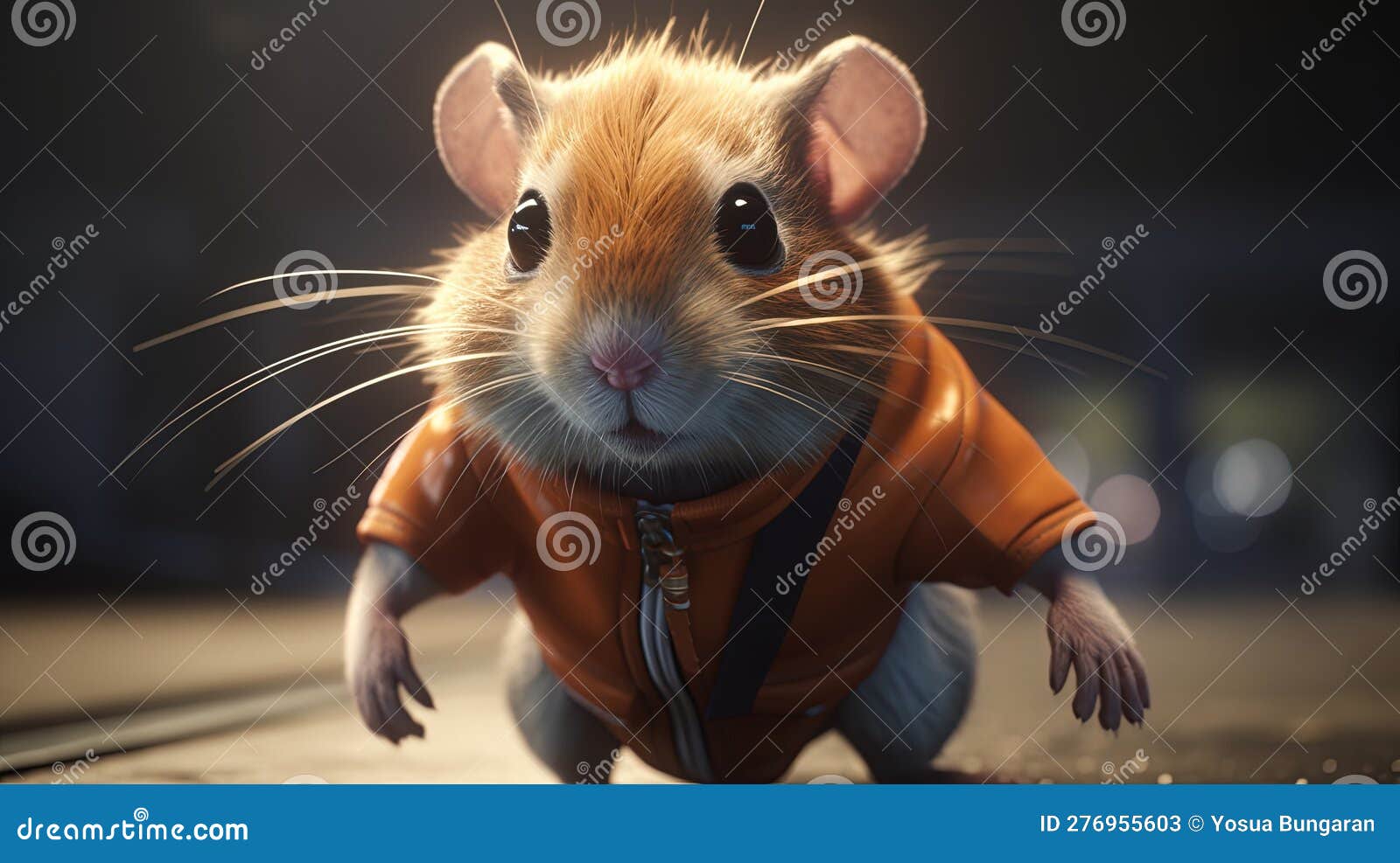 Cute Mouse Running, Digital Art Illustration, Generative AI Stock ...