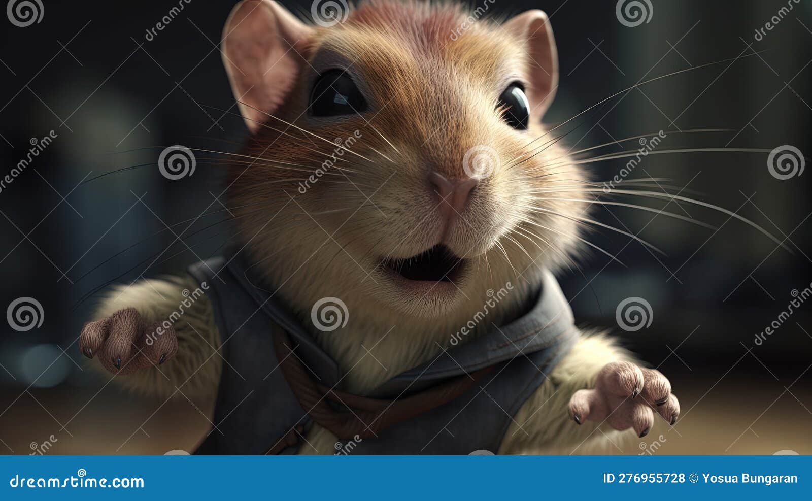 Cute Mouse Running, Digital Art Illustration, Generative AI Stock ...
