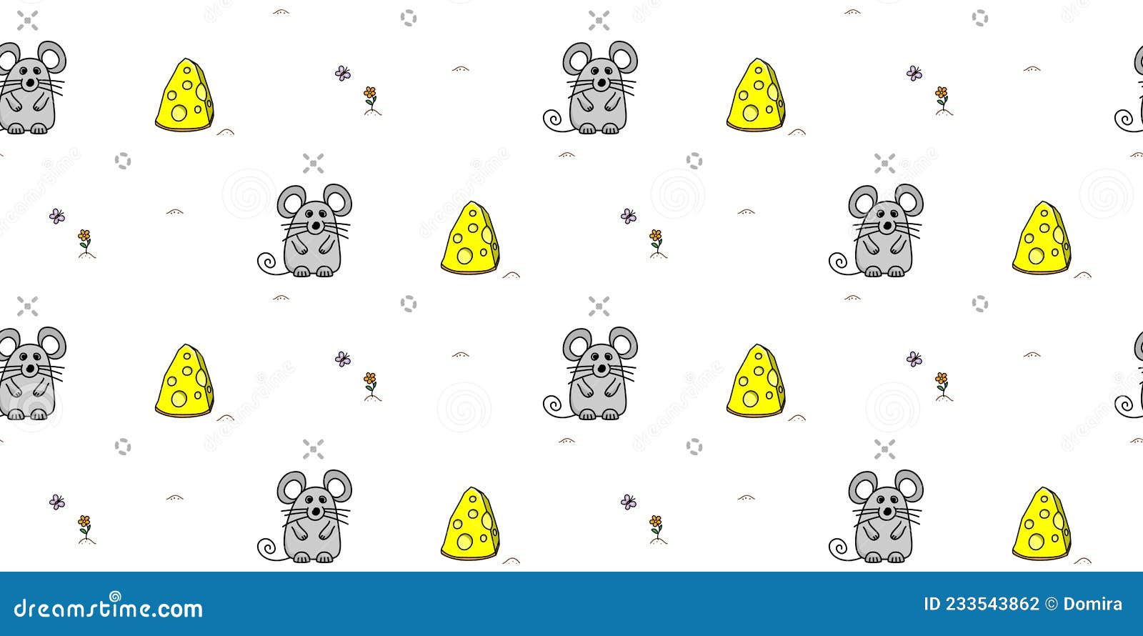 Cute Mouse Seamless Pattern. Creative Kids Texture with Funny Animals ...