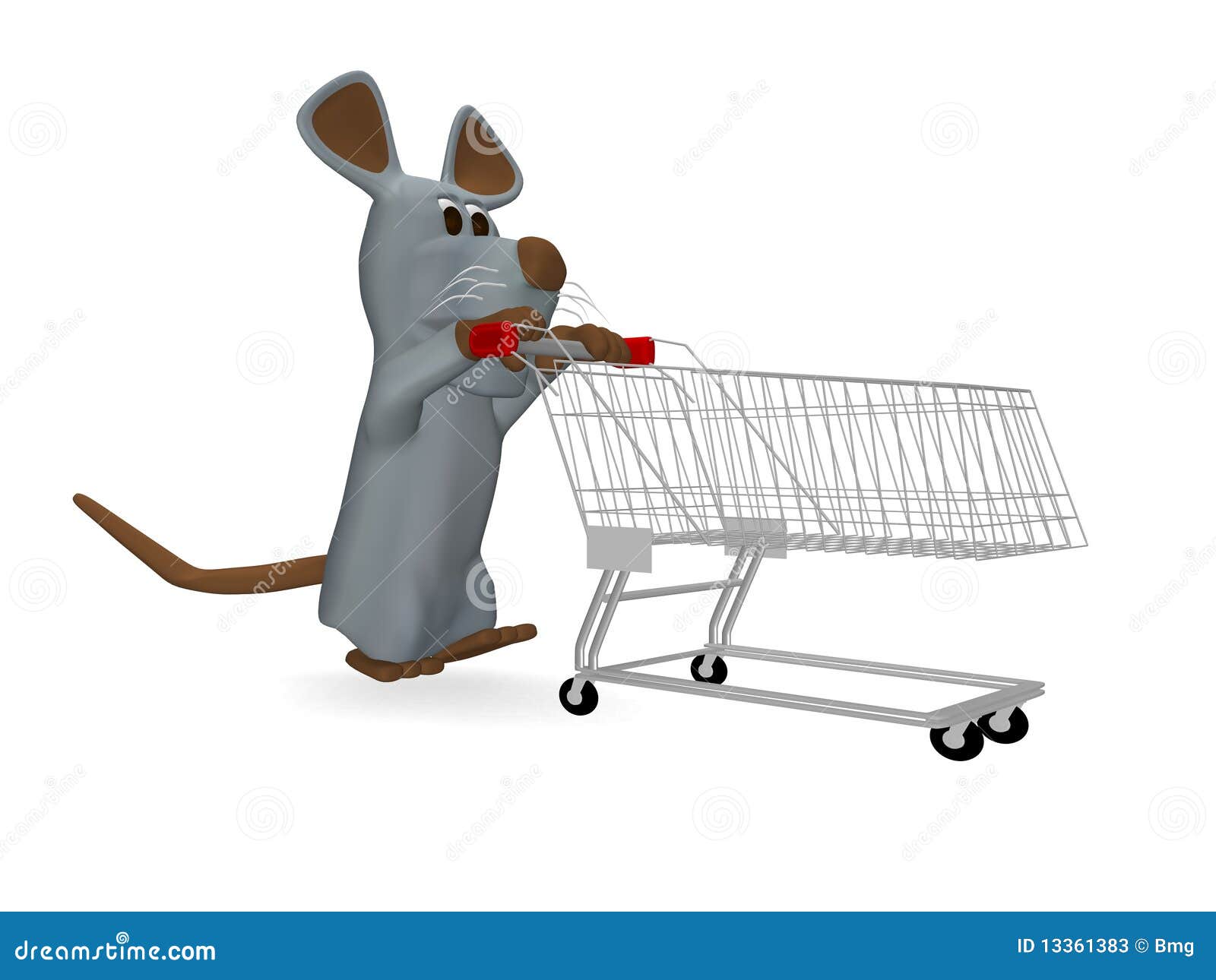 Cute Mouse with Shopping Cart Stock Illustration - Illustration of ...