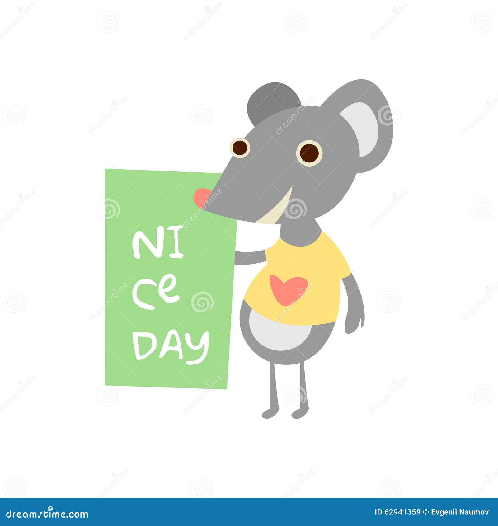 Cute Mouse with a Sign for Text Stock Vector - Illustration of funny ...