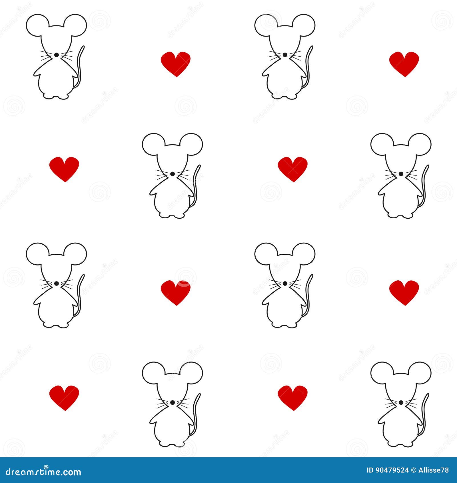 Cute Mouse Silhouette Seamless Pattern Background Illustration with ...