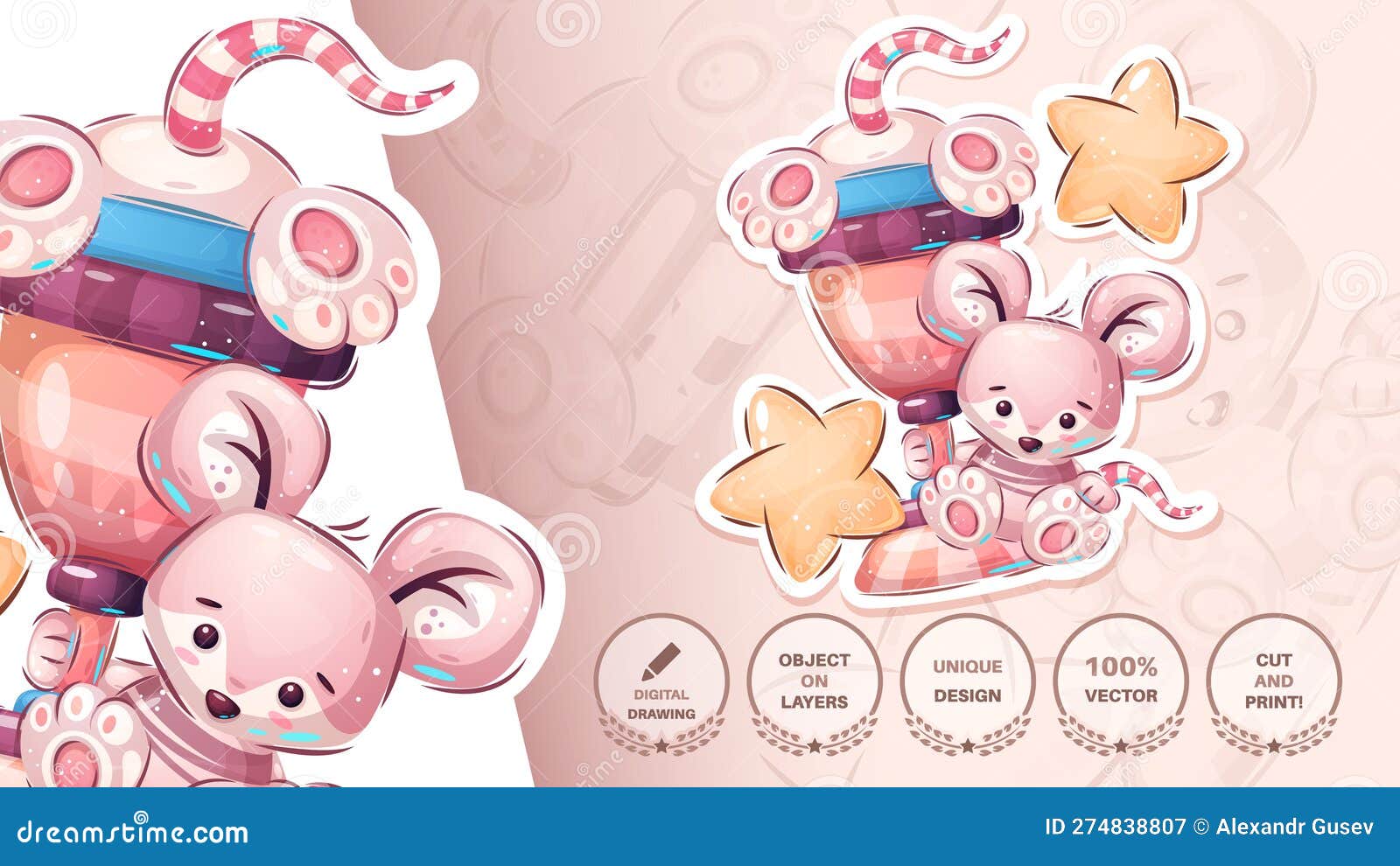 Cute Mouse Winner - Funny Character Stock Vector - Illustration of ...