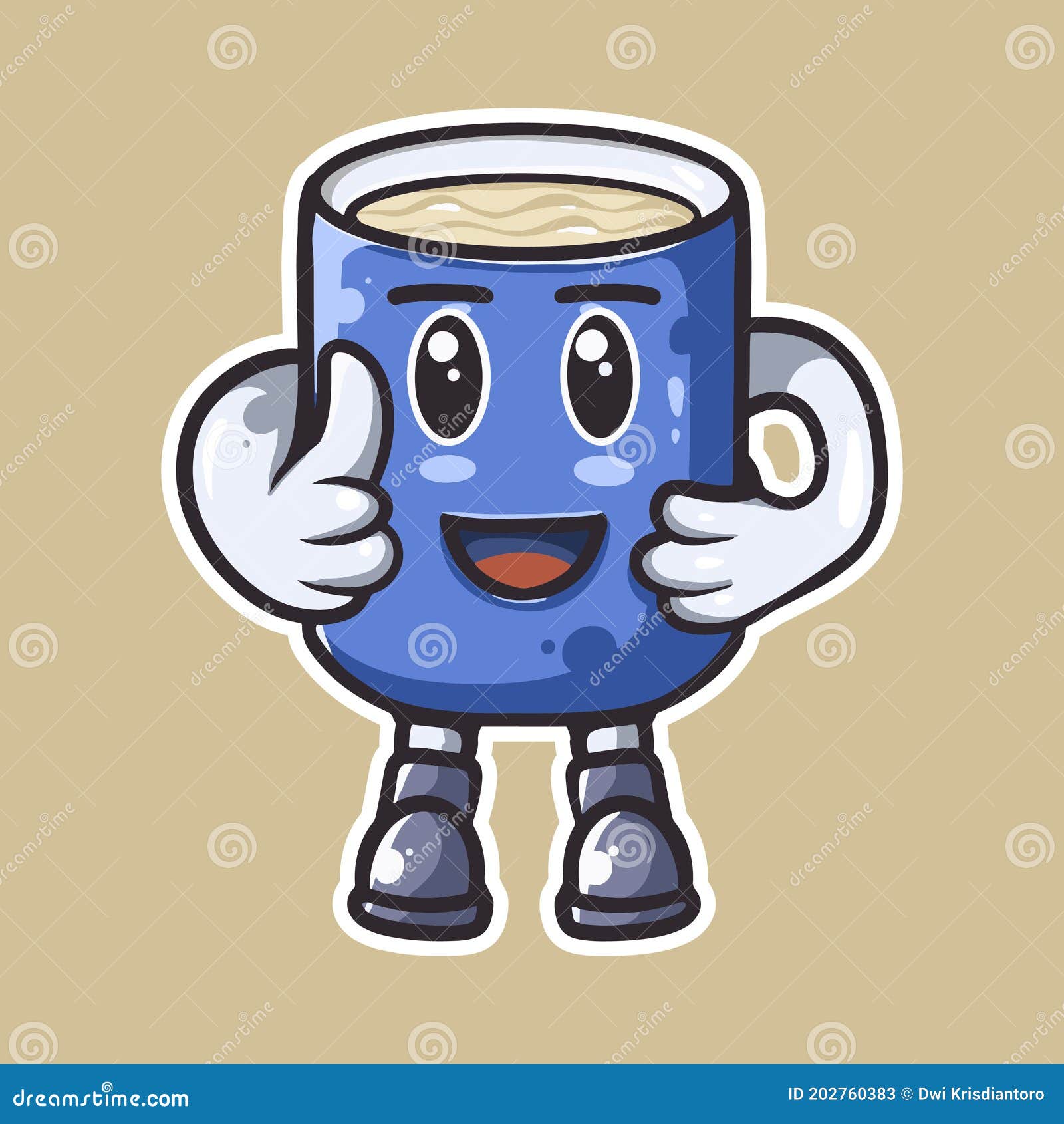 Cute Mug Mascot Character Vector Illustration Stock Vector ...