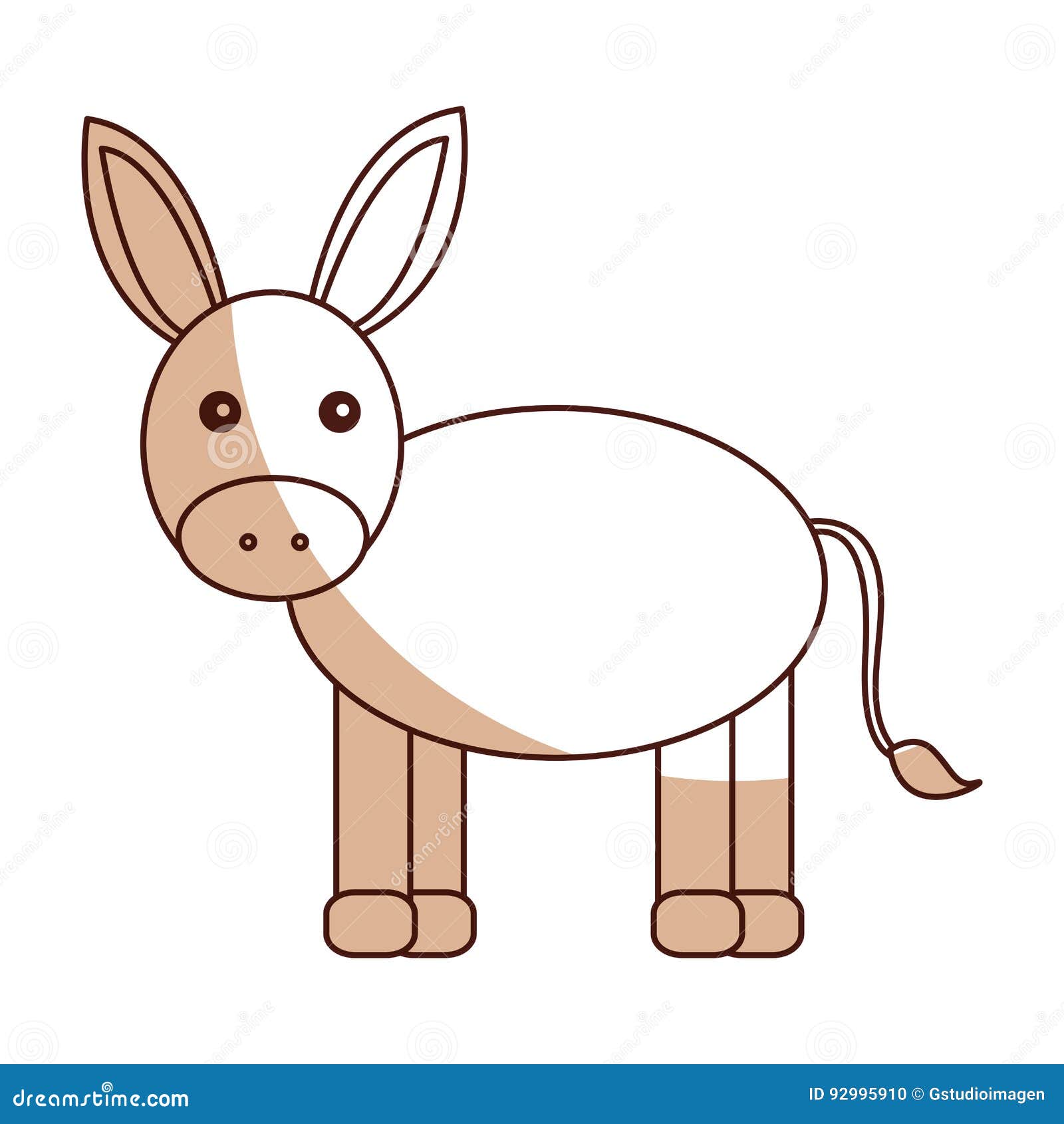 Cute mule manger character stock vector. Illustration of vector - 92995910