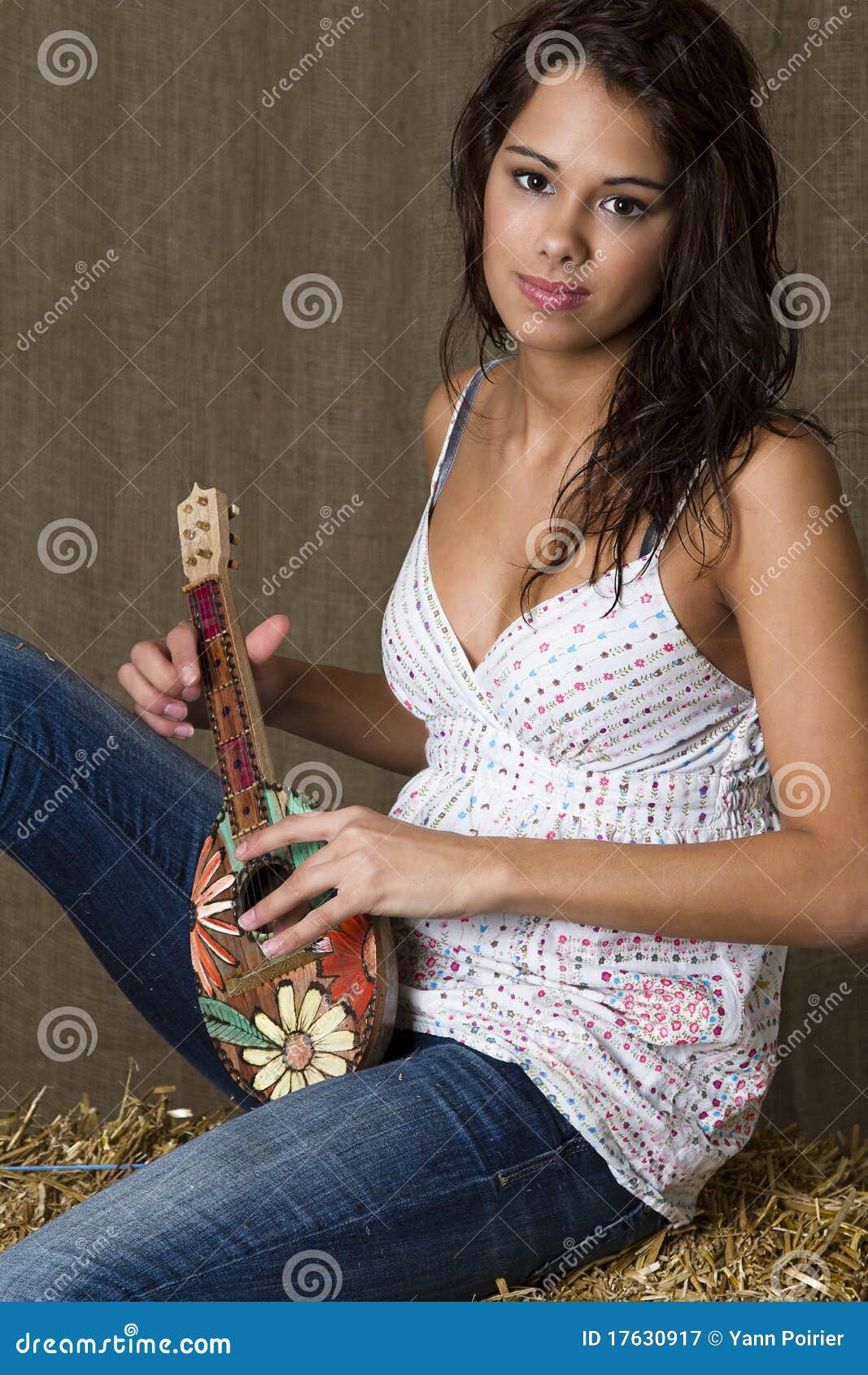 Cute musician stock image. Image of smiling, ukulele - 17630917
