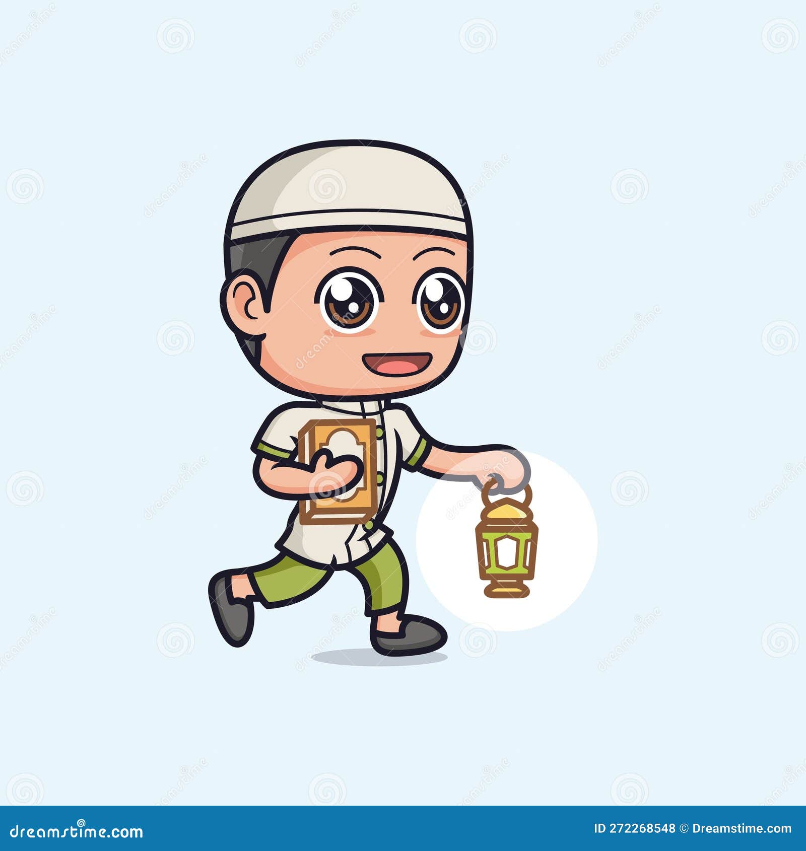 Cute cartoon muslim boy stock vector. Illustration of cartoon - 272268548