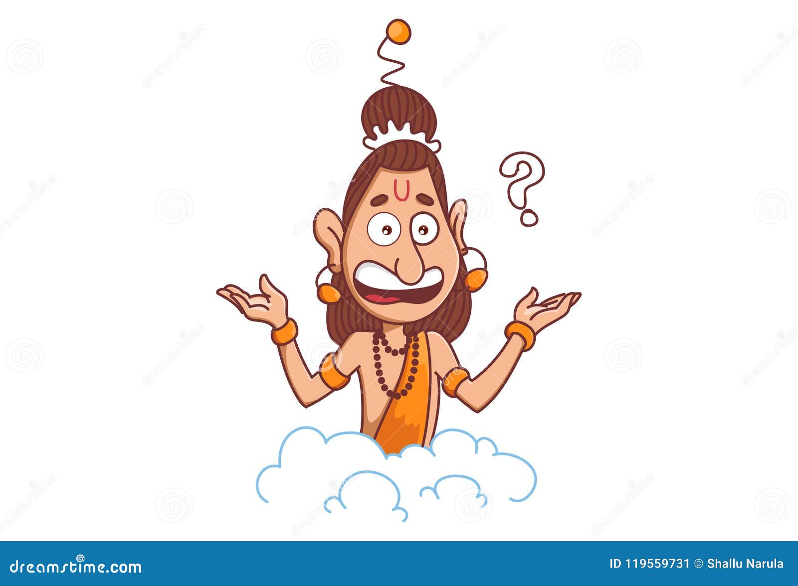 Cute Narada Muni stock vector. Illustration of isolated - 119559731