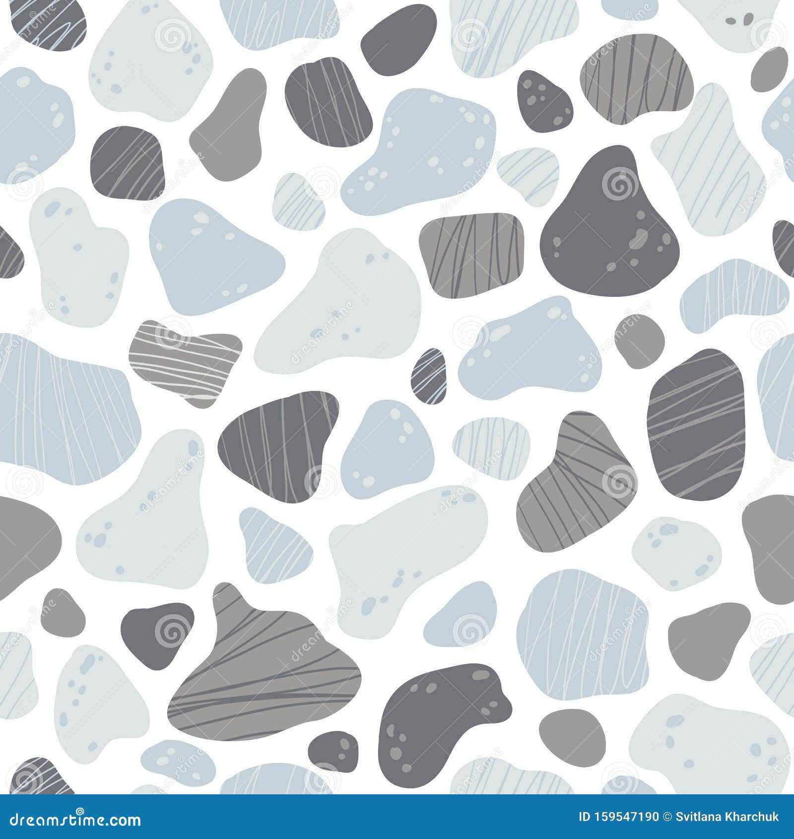 Cute Natural Texture of Sea Pebbles in a Simple Cartoon Style. Vector ...