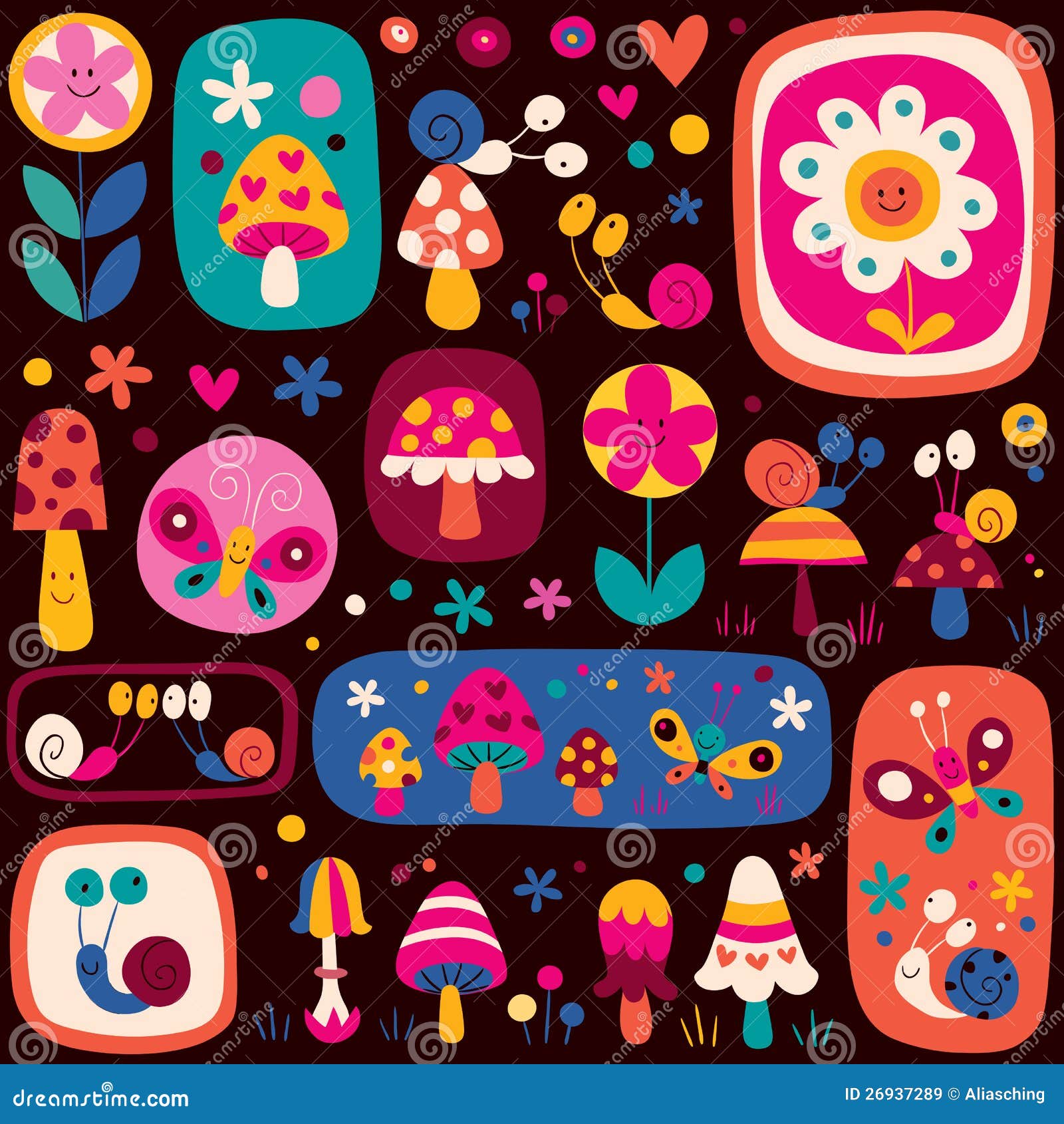 Cute nature pattern stock vector. Illustration of leaf - 26937289