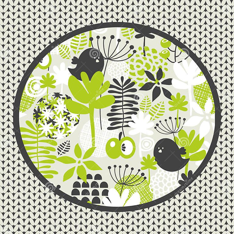 Cute nature pattern. stock vector. Illustration of floral - 36461145