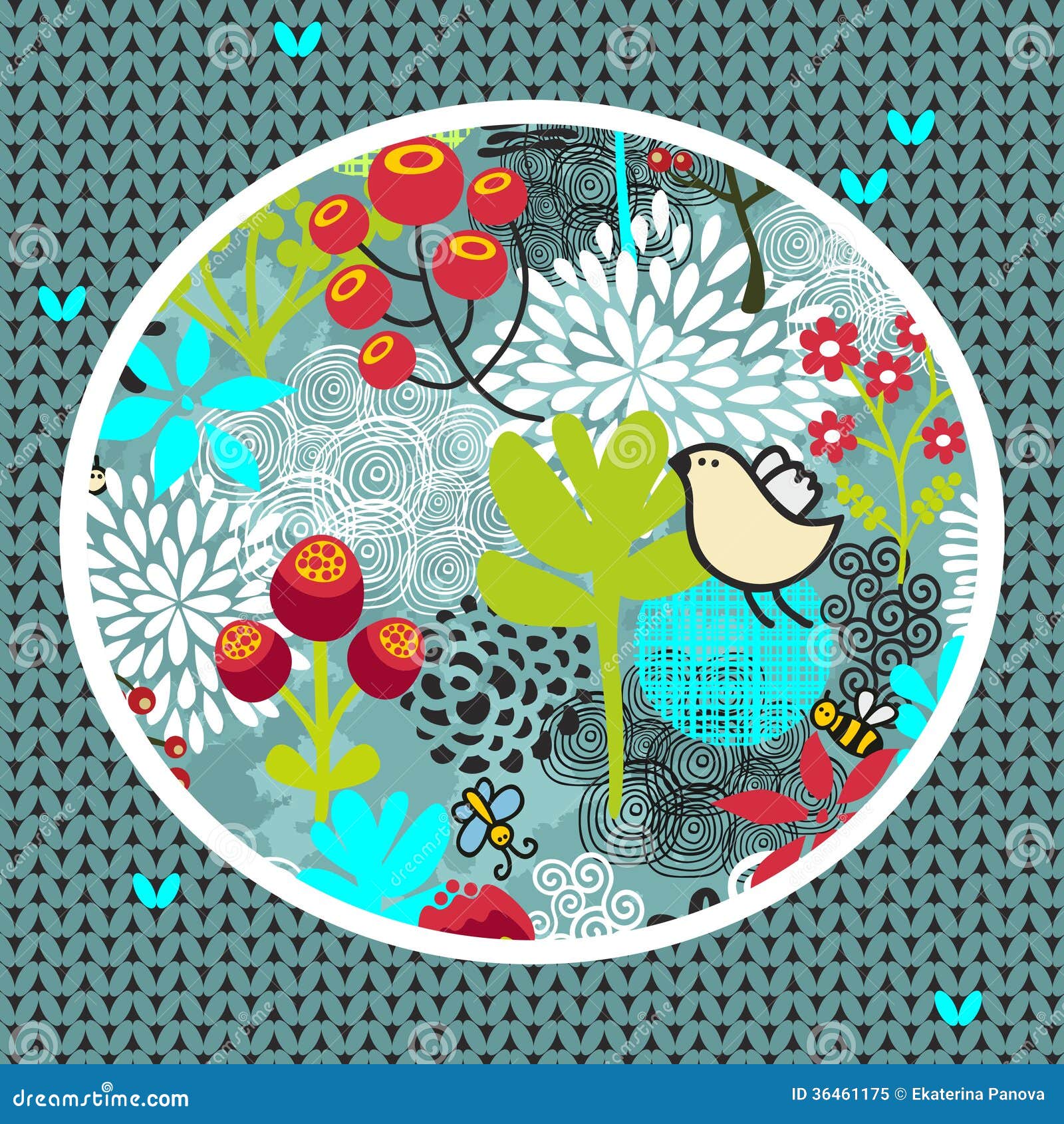 Cute nature pattern. stock vector. Illustration of decoration - 36461175