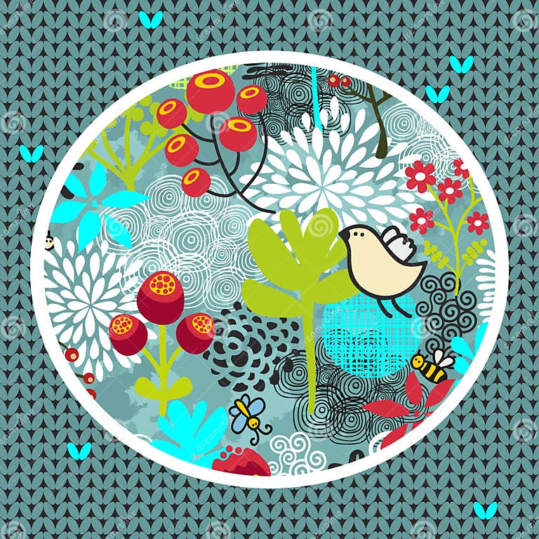 Cute nature pattern. stock vector. Illustration of decoration - 36461175