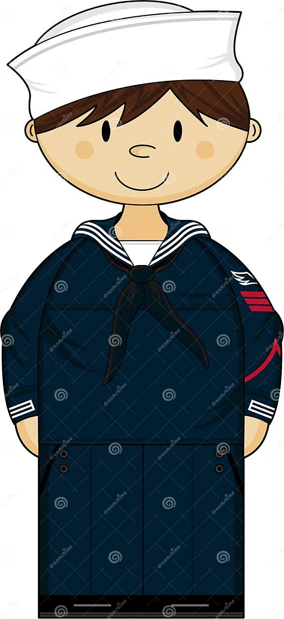 Cute Navy Sailor stock vector. Illustration of seaman - 95006911