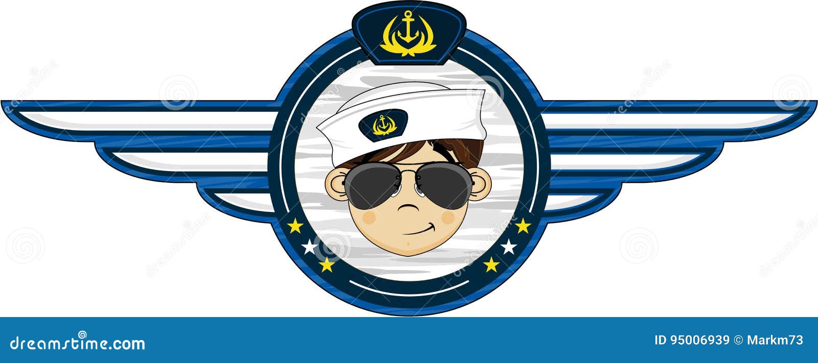 Cute Navy Sailor stock vector. Illustration of officer - 95006939
