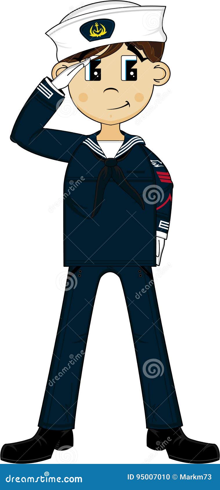 Cute Navy Sailor stock vector. Illustration of anchor - 95007010