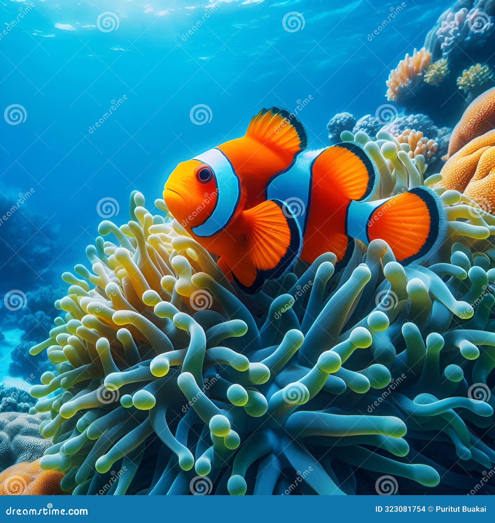 Cute Nemo Fish Under the Sea Stock Illustration - Illustration of ocean ...