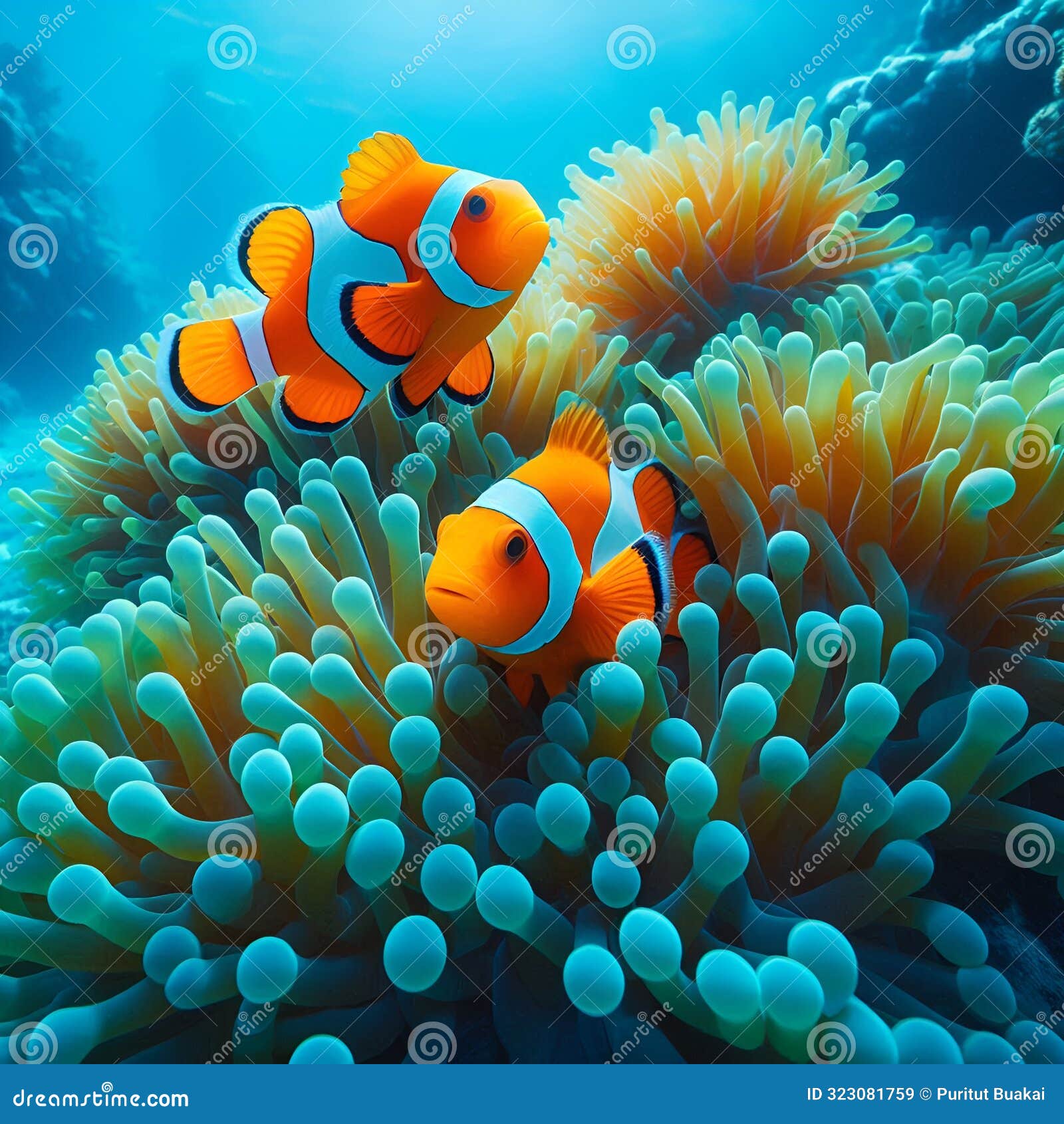 The Cute Set Of Nemo And Beauty Fish Life. Ocean Animal. World Ocean ...