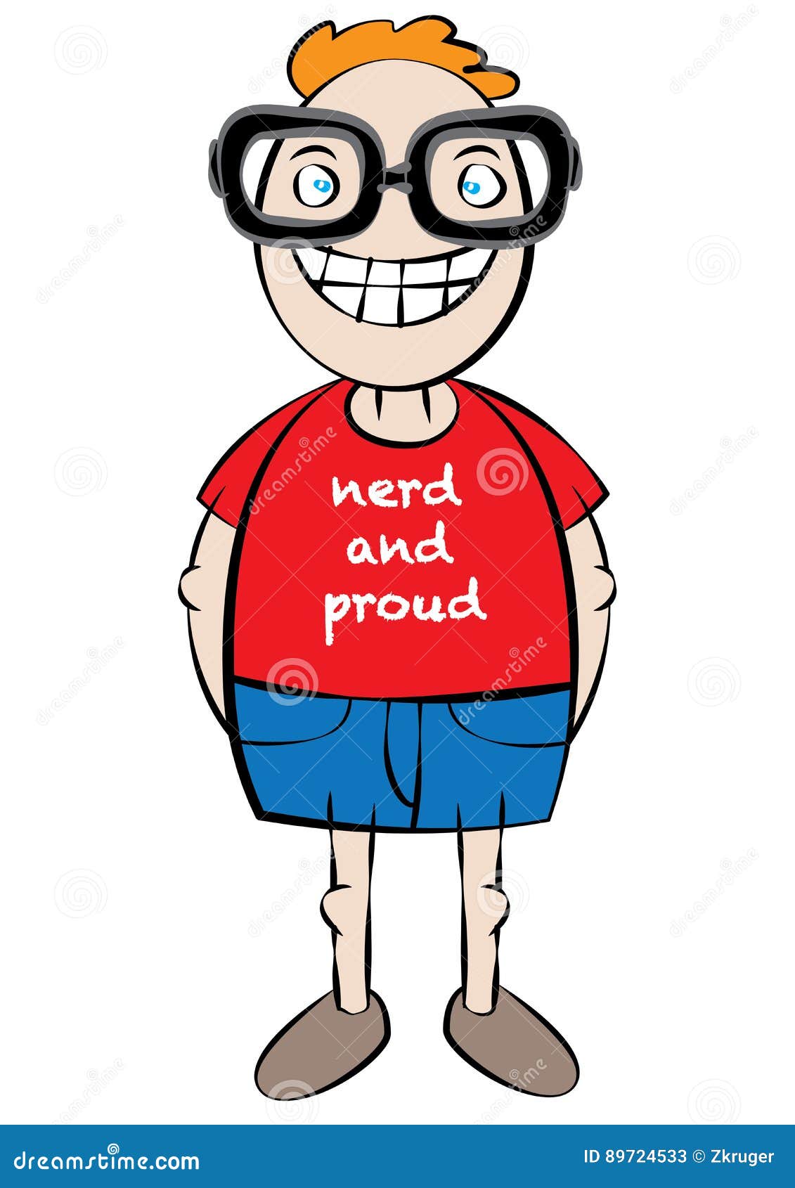 Cute Nerd Girl Walking And Reading Book. Pupil With Interested Face ...