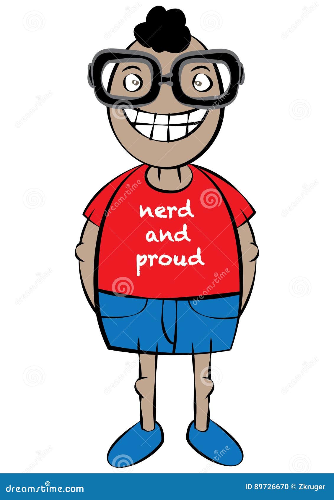 Cute Nerd Character Cartoon Stock Vector - Illustration of glasses ...