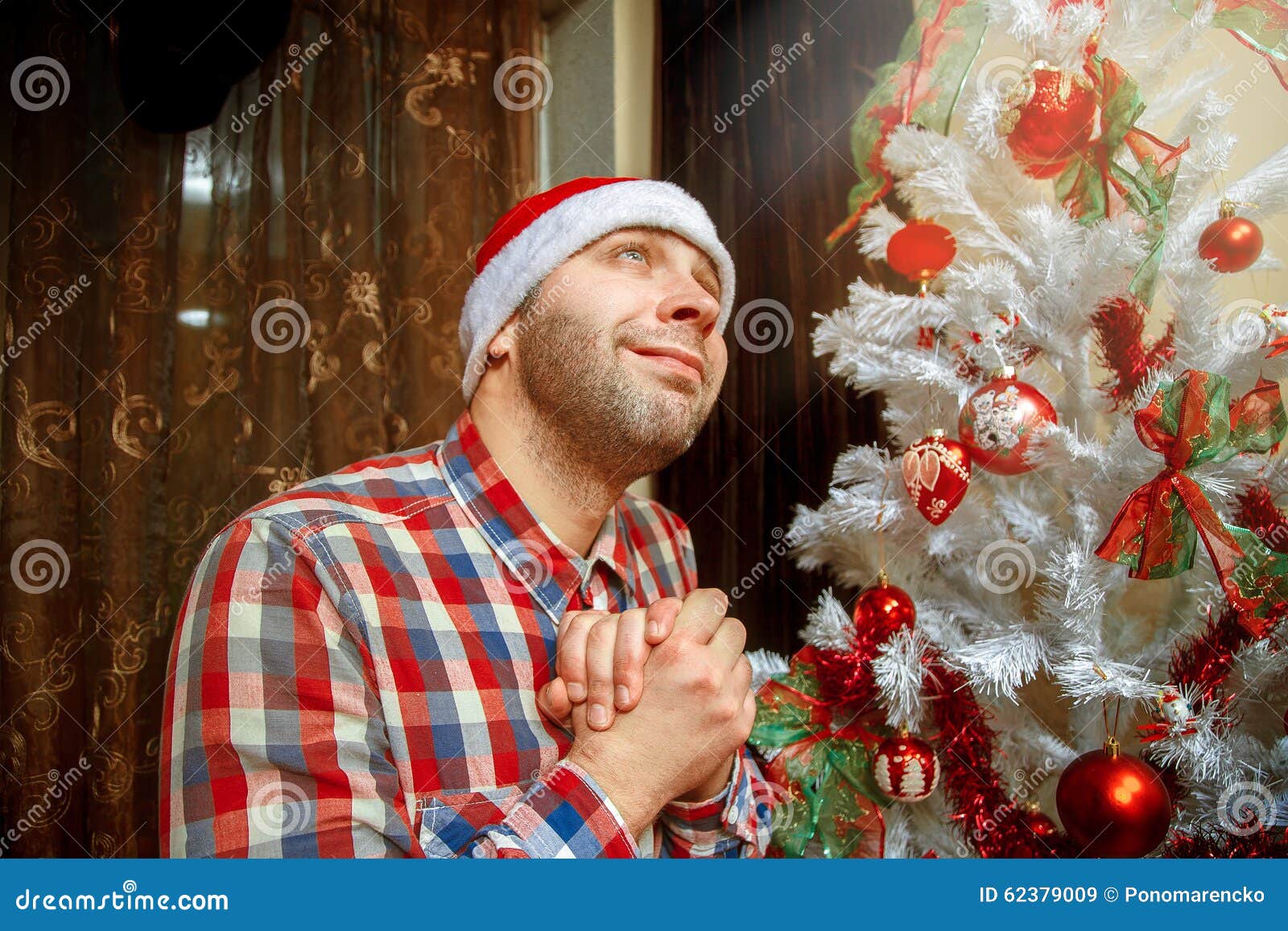 Cute Nerd Likes Christmas Tree Stock Image - Image of people, hipster ...