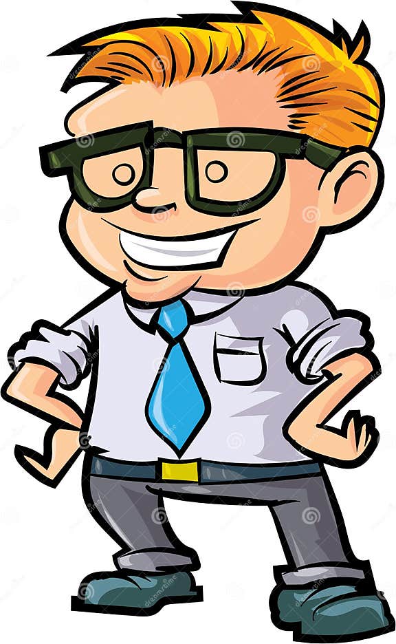 Cute nerd office worker stock illustration. Illustration of student ...