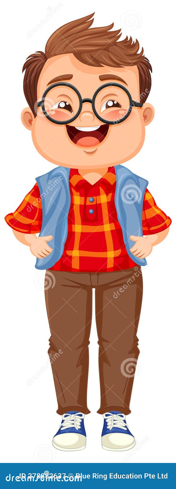 Cute Nerdy Boy Cartoon Character Stock Vector - Illustration of child ...