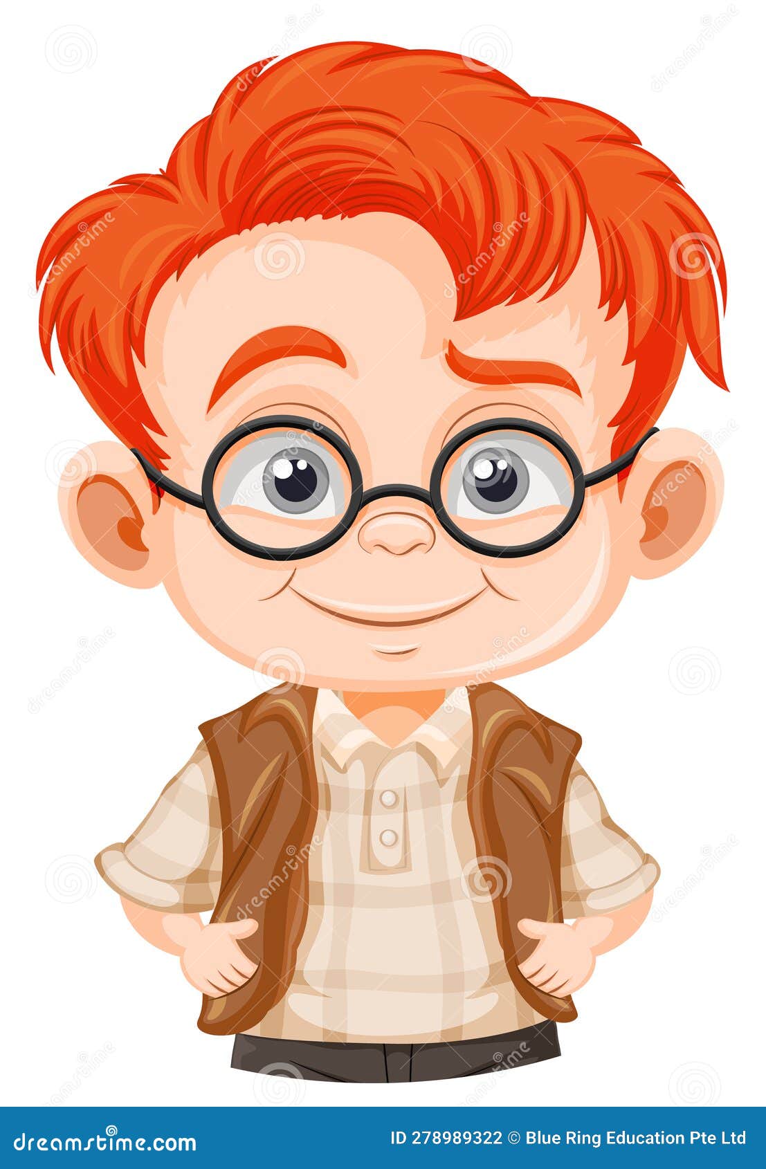 Cute Nerdy Girl Cartoon Character Vector Illustration | CartoonDealer ...