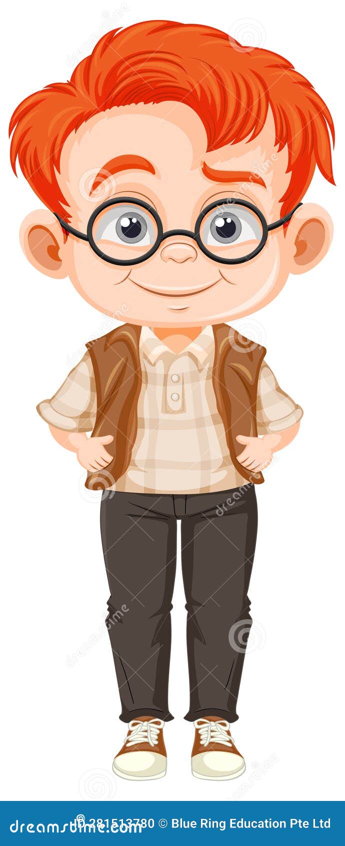 Cute Nerdy Girl Cartoon Character Vector Illustration | CartoonDealer ...