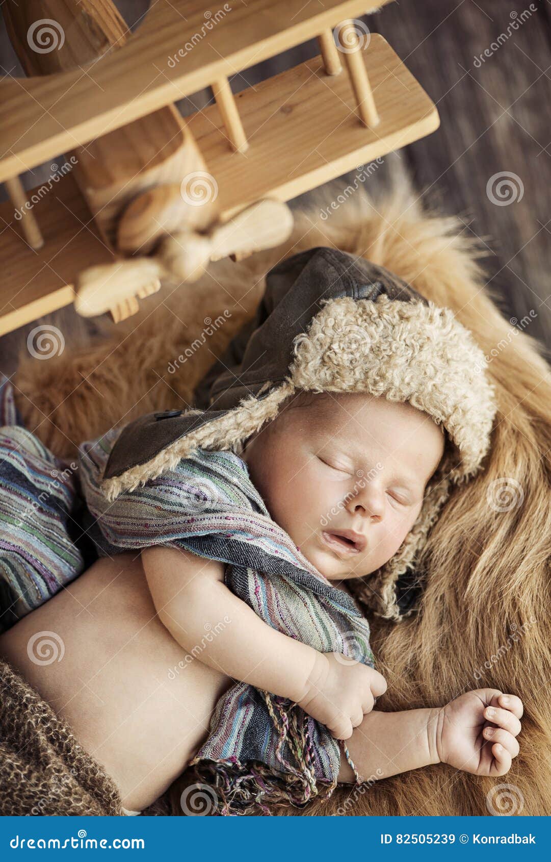 Cute Newborn Baby Dressed As a Pilot Stock Image - Image of innocent ...