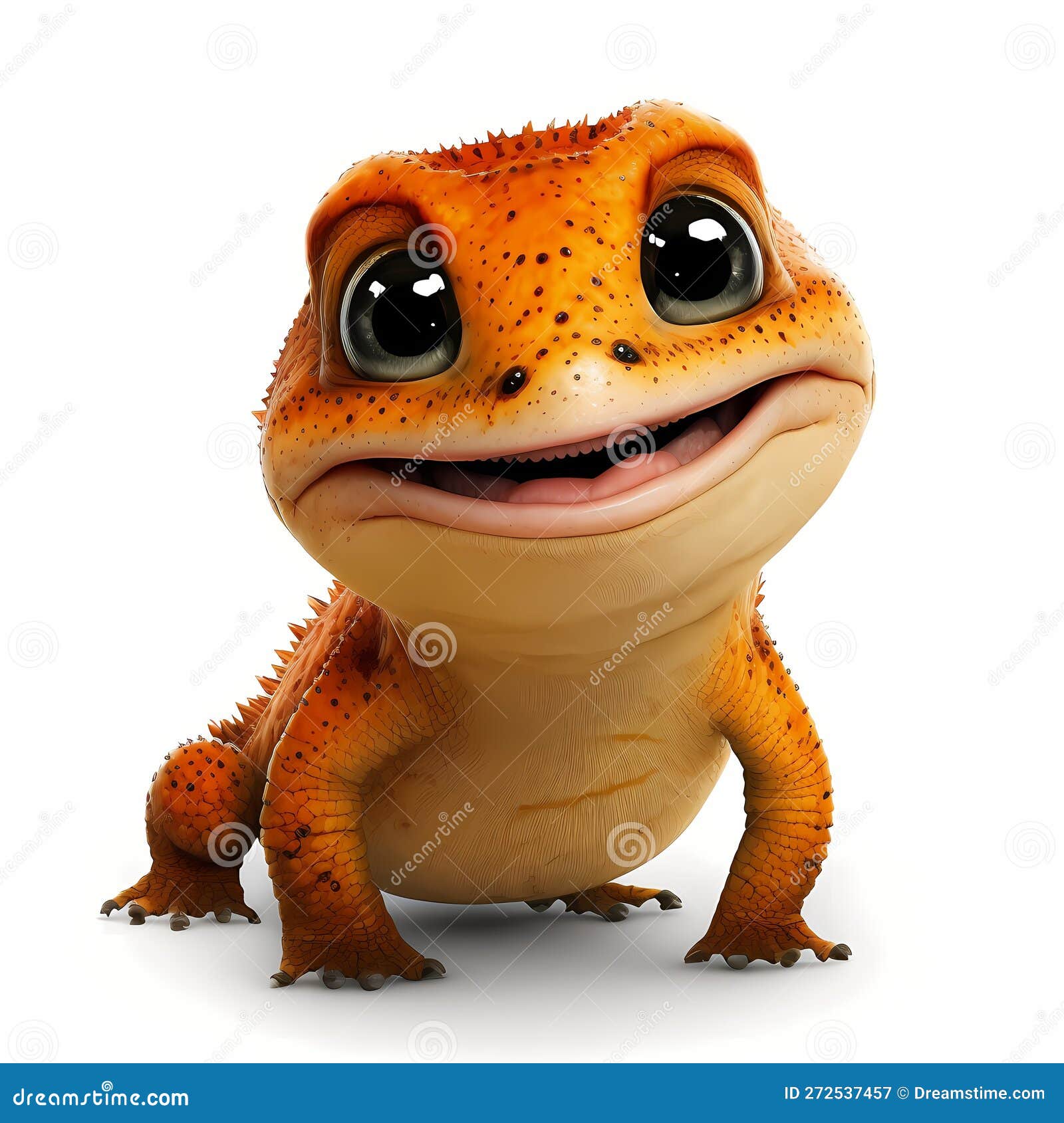 Cute Newt Cartoon. Generative AI Stock Illustration - Illustration of ...