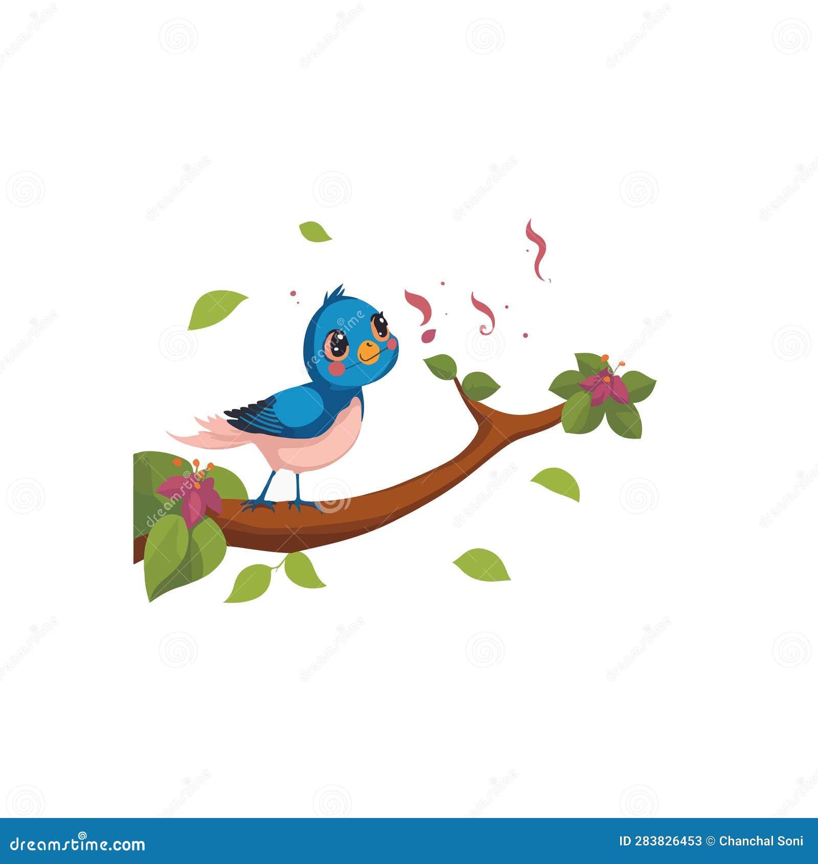 A Cute Nightingale Vector Cartoon | CartoonDealer.com #192199824