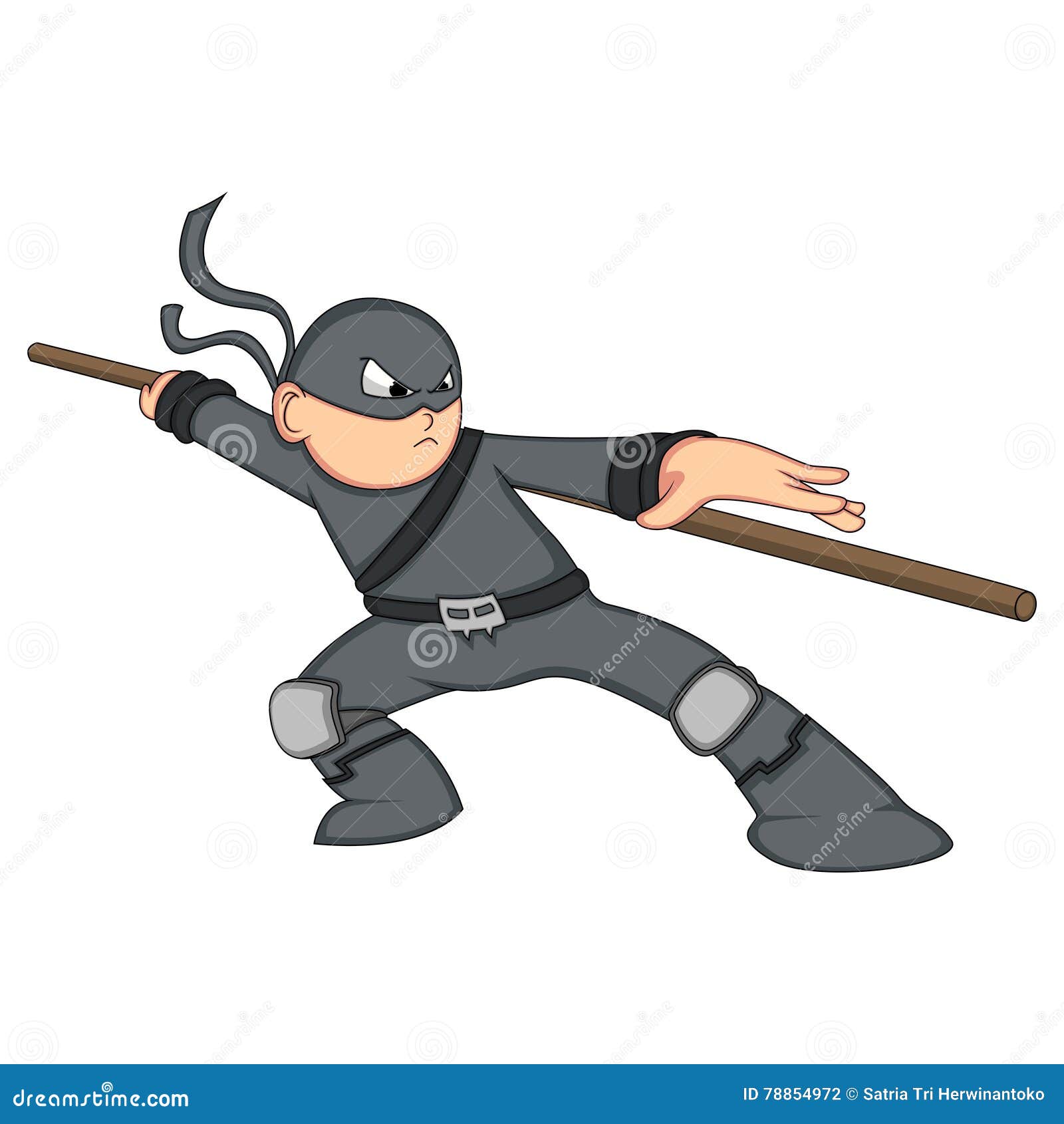 Cute Ninja Cartoon stock vector. Illustration of male - 78854972