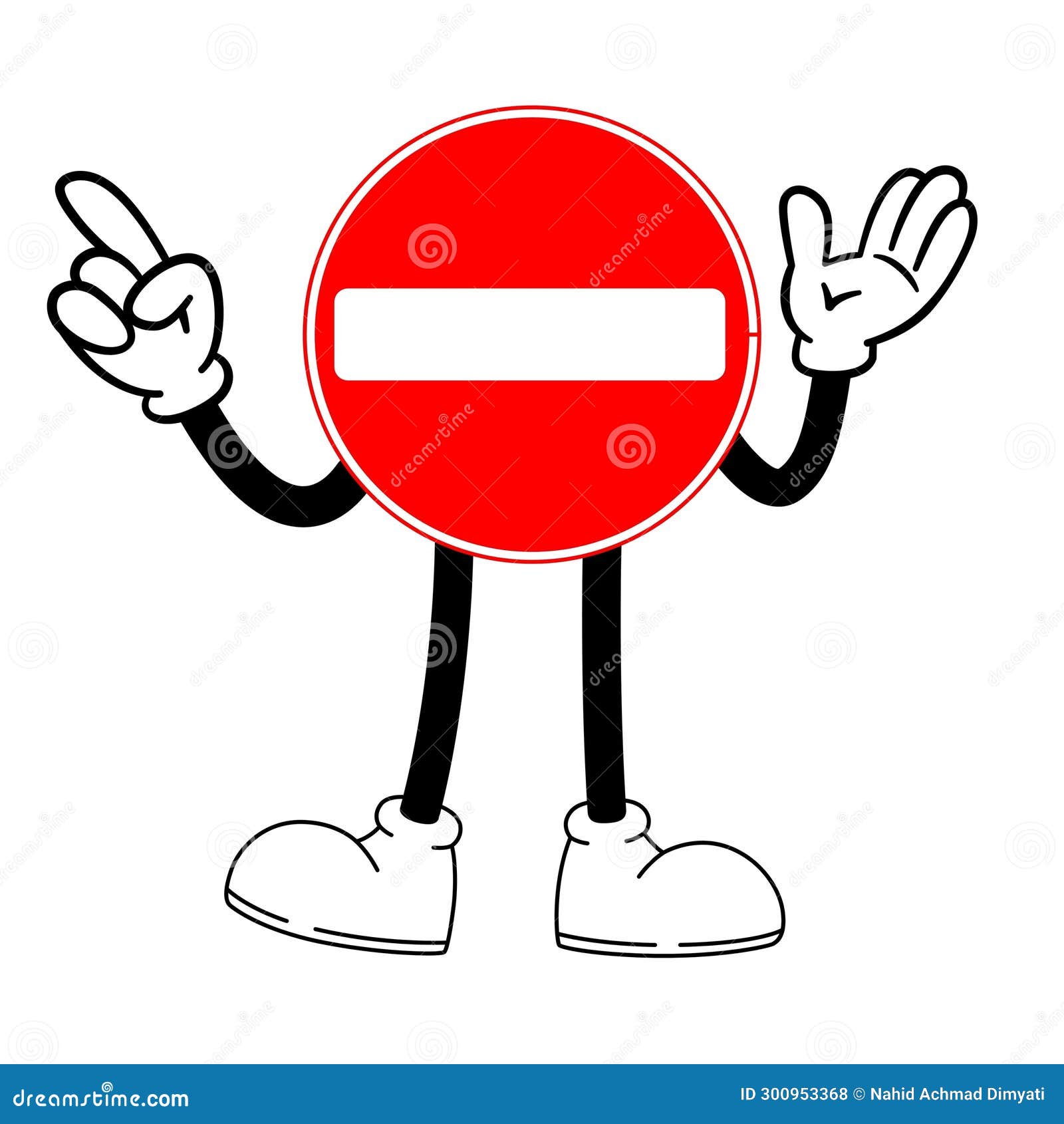 Cute No Stop Sign Vector Featuring Both Hands Shaped Forefingers Like ...