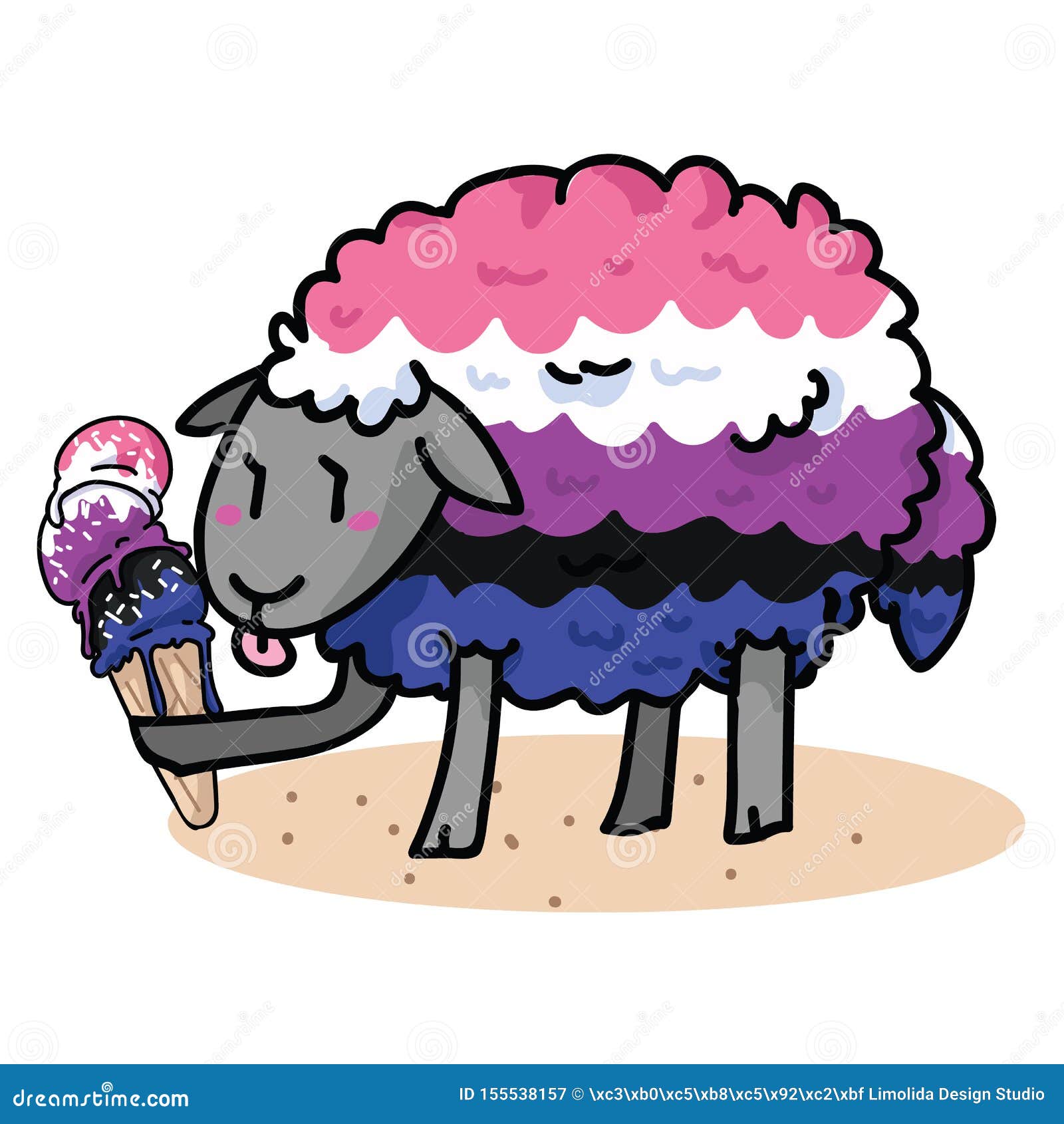 Cute Non Binary Sheep LGBT Illustration. Tasty Ice Cream Clipart ... Cute Non Binary Sheep LGBT Illustration. Tasty Ice Cream Clipart ...